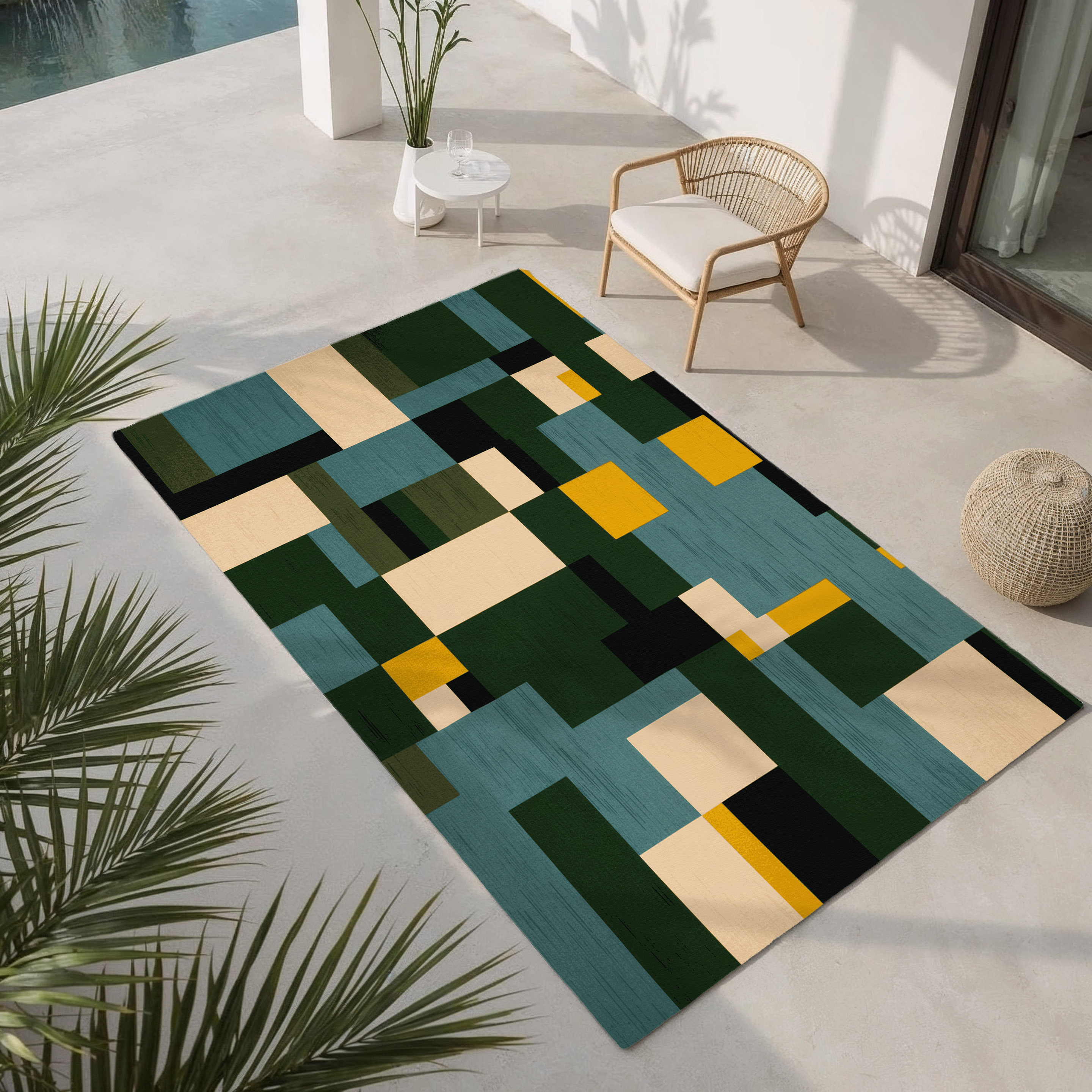 Wrought Studio™ Colorful Coordinates Indoor And Outdoor Area Rug | Wayfair