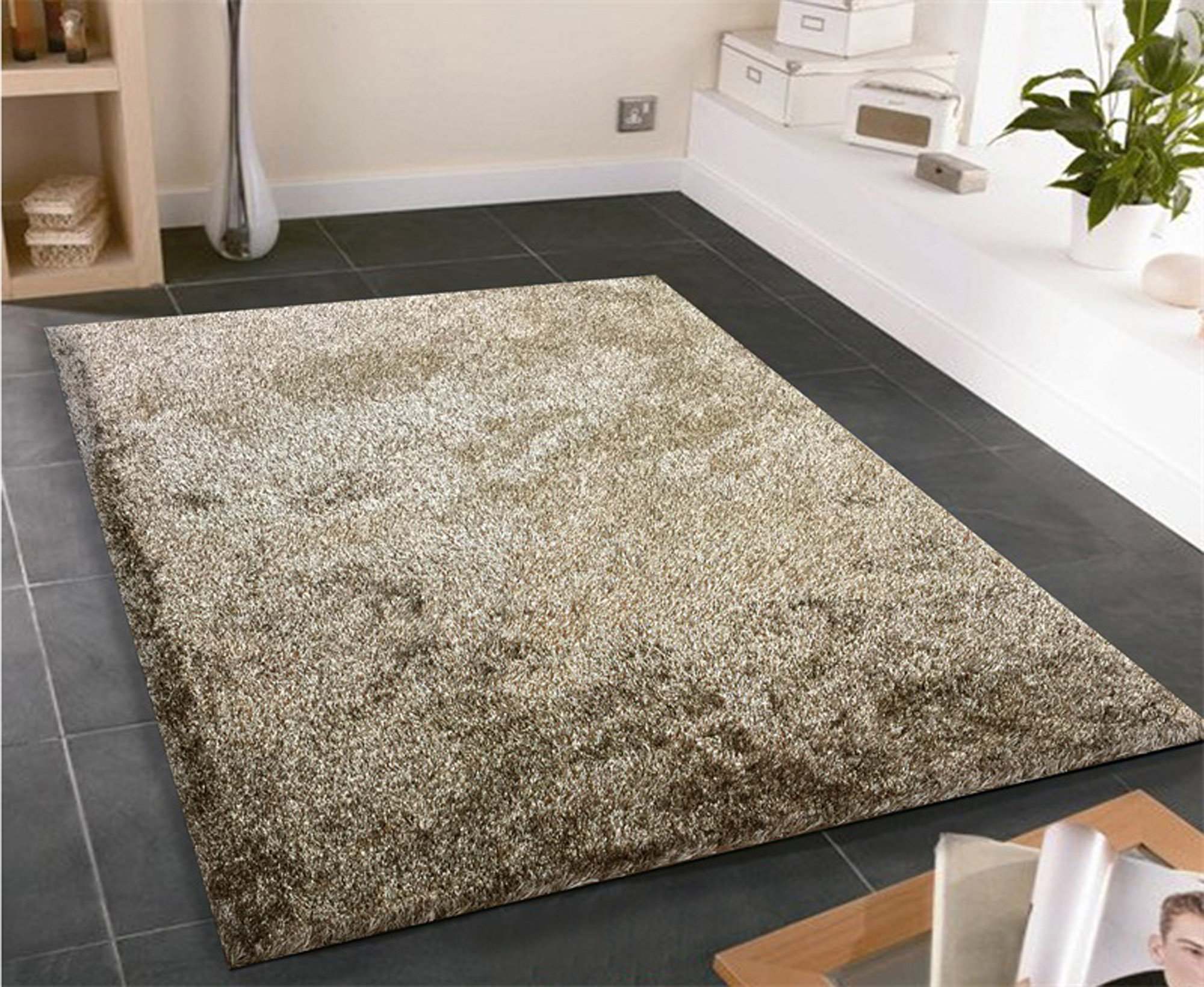 Ebern Designs Fuzzy Shaggy Hand Tufted Area Rug | Wayfair