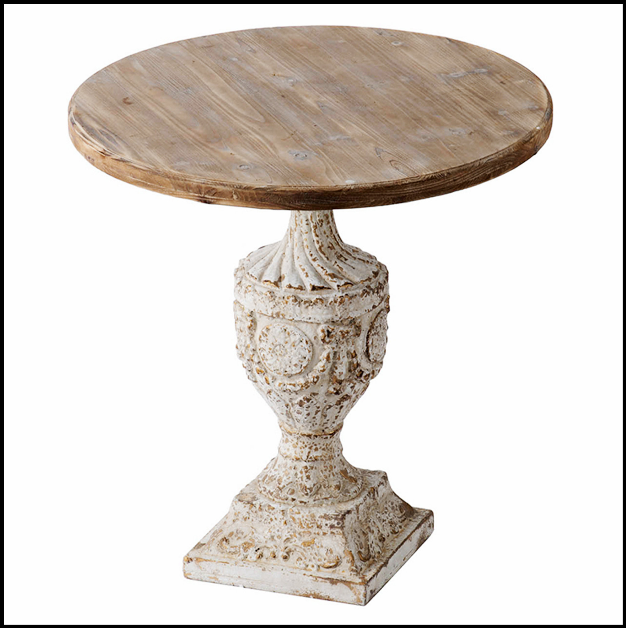 Ophelia & Co. Antique Round Wood Table with Intricate Carvings and ...