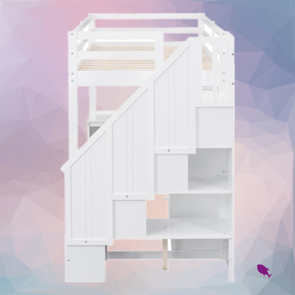 Harriet Bee Gillianne Kids Twin Loft Bed with Drawers | Wayfair