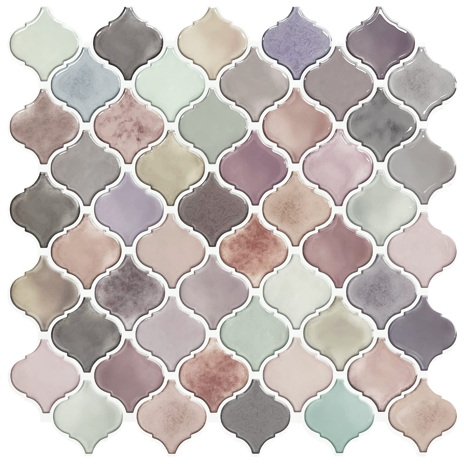 Zeki Shoggy Pink Arabesque Peel And Stick Tile, 12”X12” Self-Adhesive ...