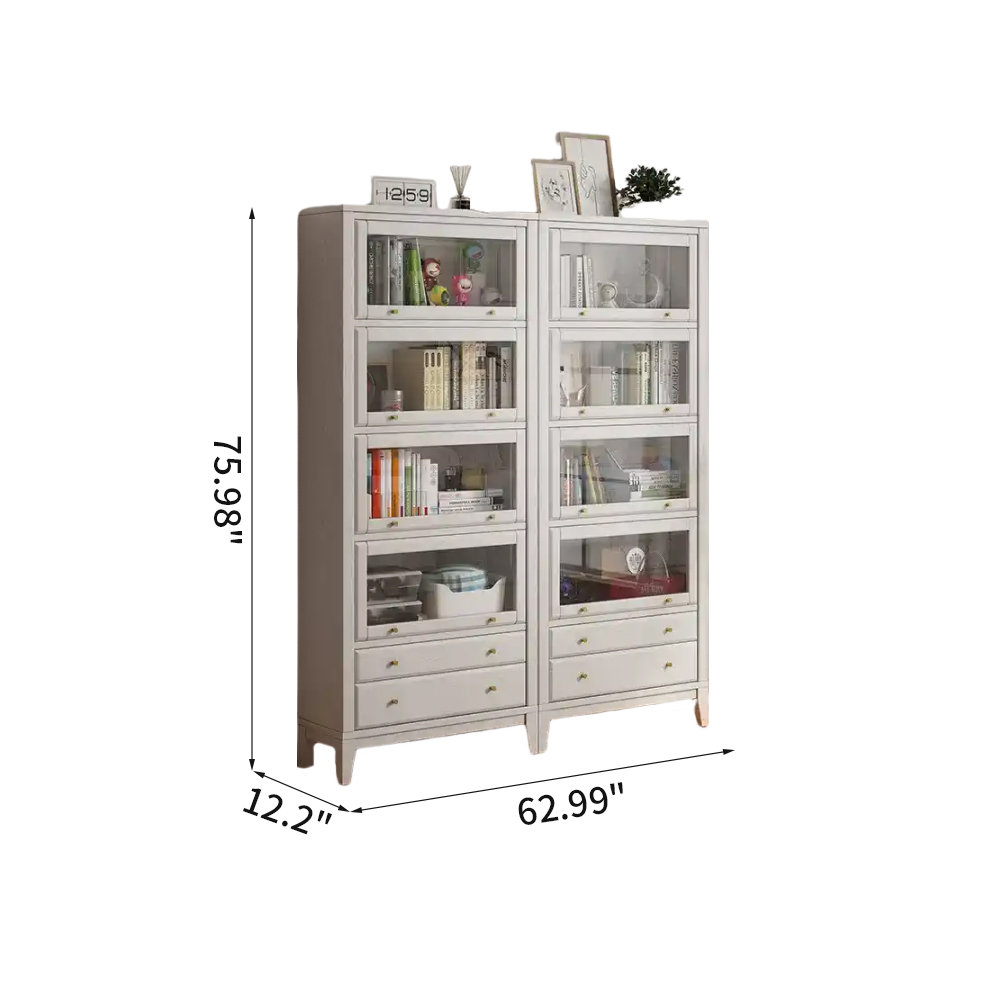 Parttlion Dustproof glass solid wood bookcase | Wayfair