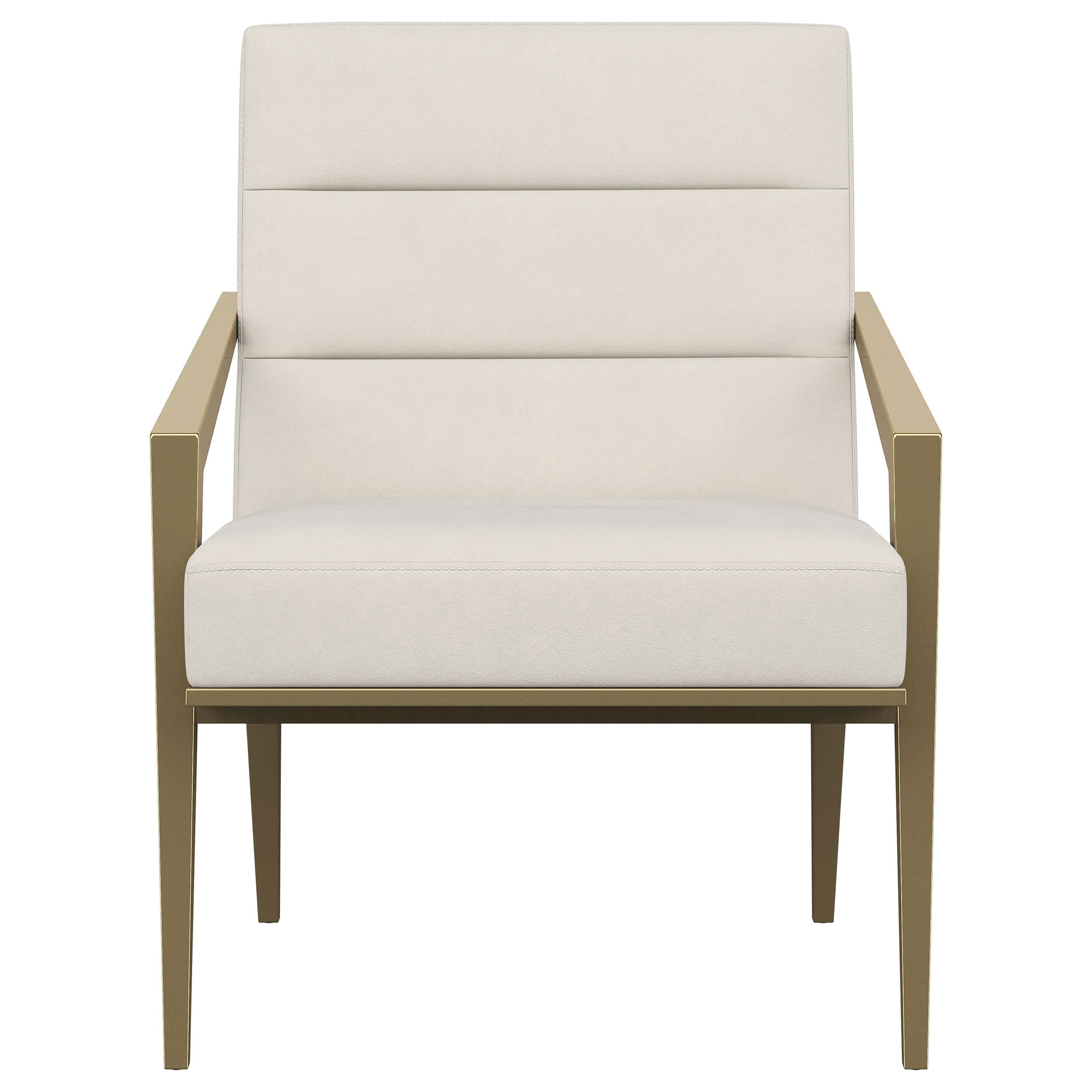 Everly Quinn Modern Cream Metal Arm Accent Chair - Angular Frame & Gold ...
