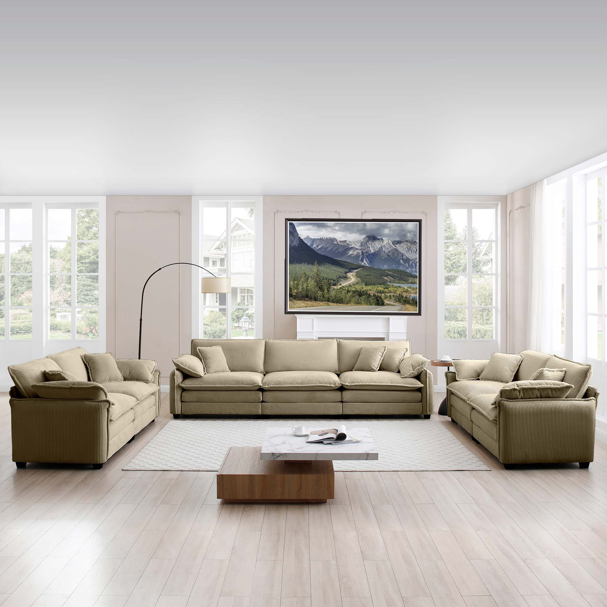 Latitude Run® Kaoruko Modern Living Room Sofa 3 Pieces Set, Two 2 ...