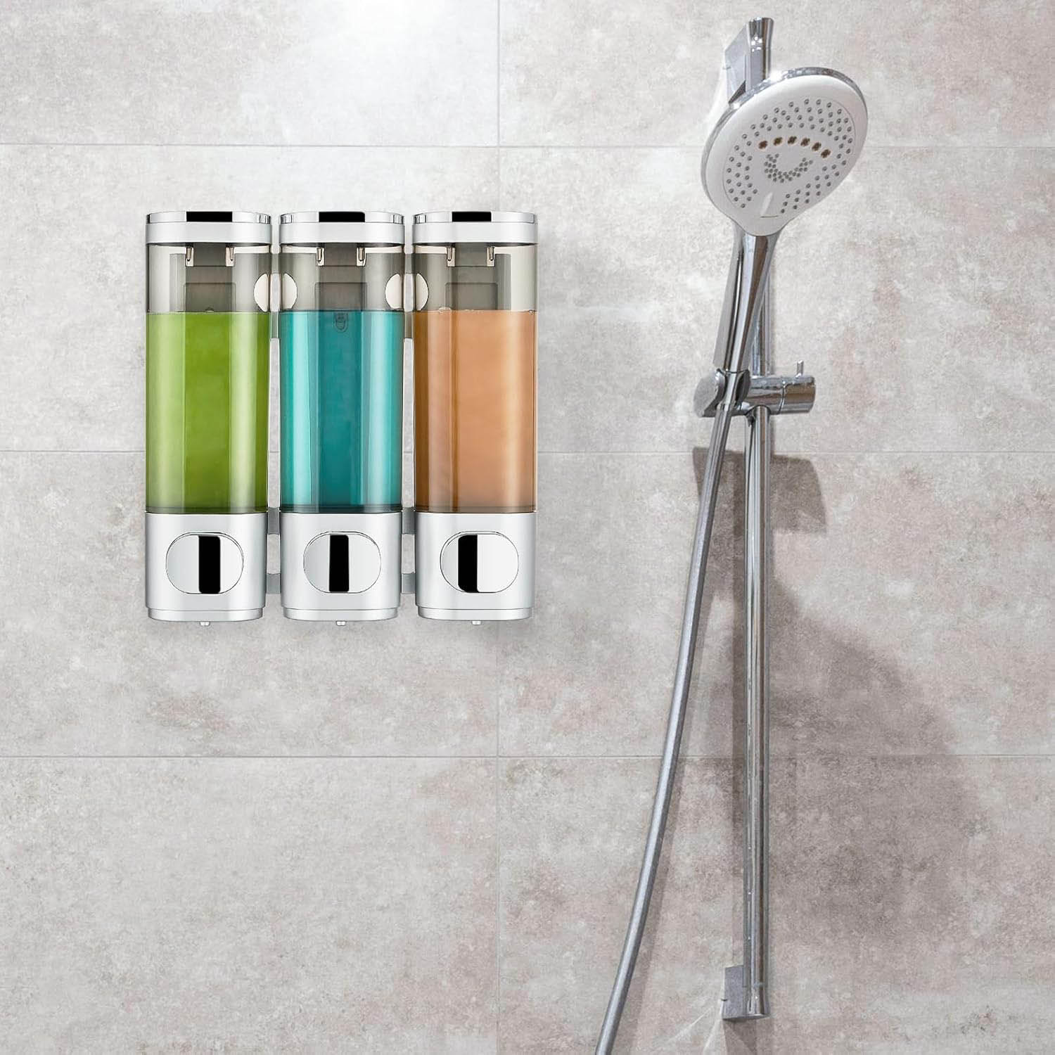 Rebrilliant 3-In-1 Wall Mounted Bathroom Shower Pump Dispenser | Wayfair
