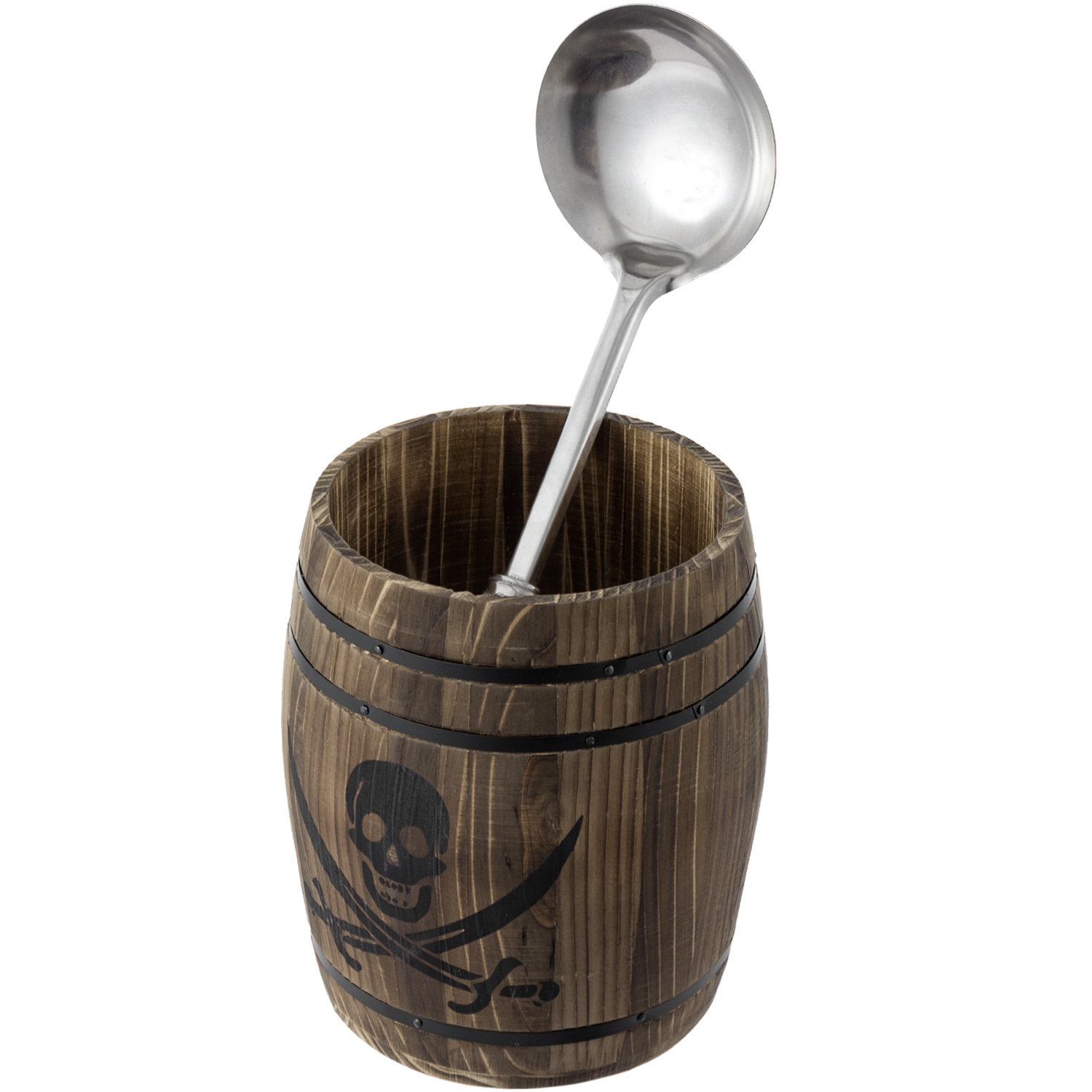 Millwood Pines Pirates Rustic Wood Utensil Crock | Wayfair
