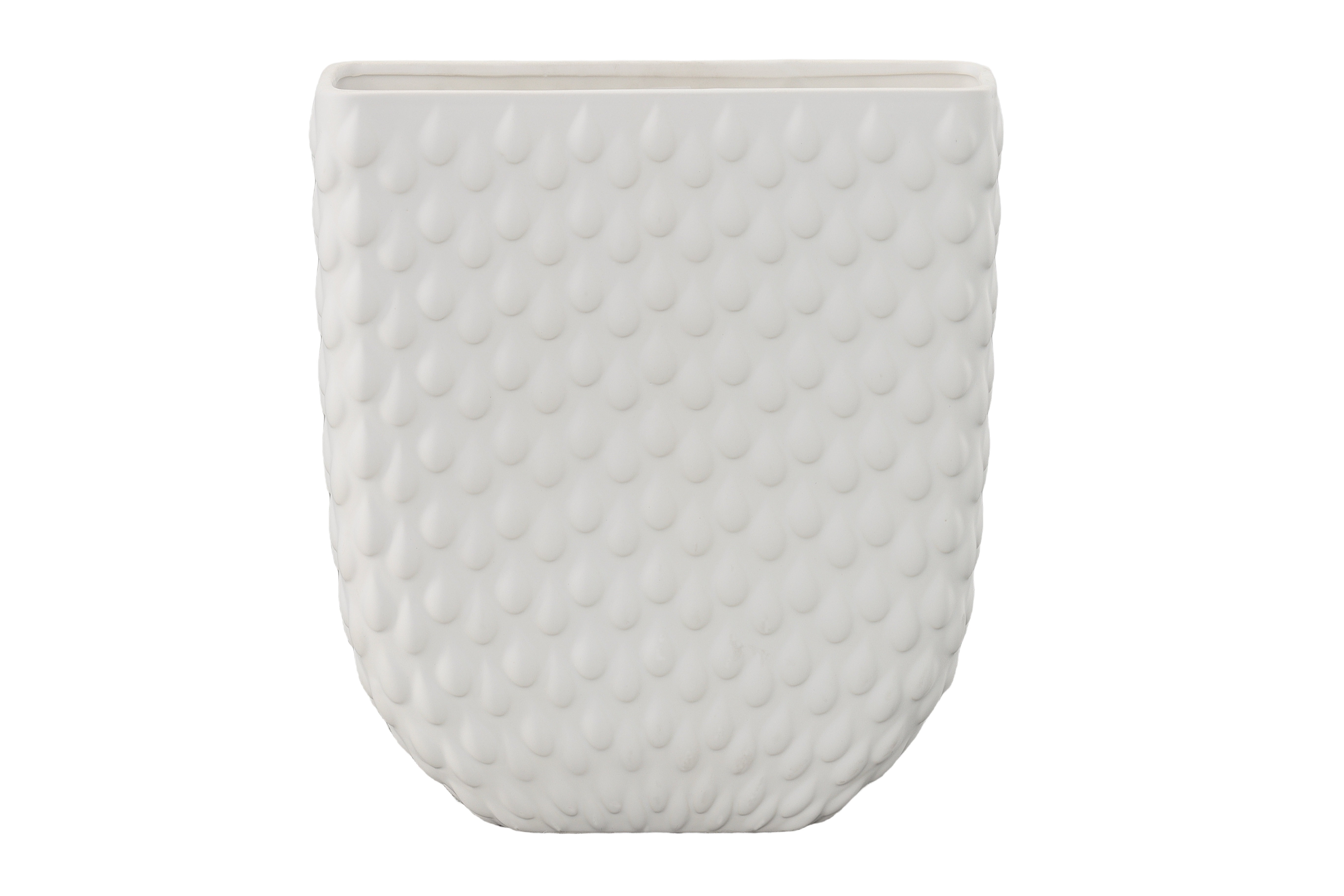 Latitude Run® Ceramic Tall Rectangle Vase Matte Finish White | Wayfair