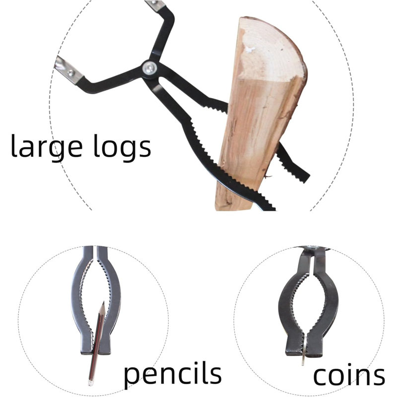 Arlmont & Co. 41" Expandable Fire Tongs for Fire Pit Heavy Duty ...