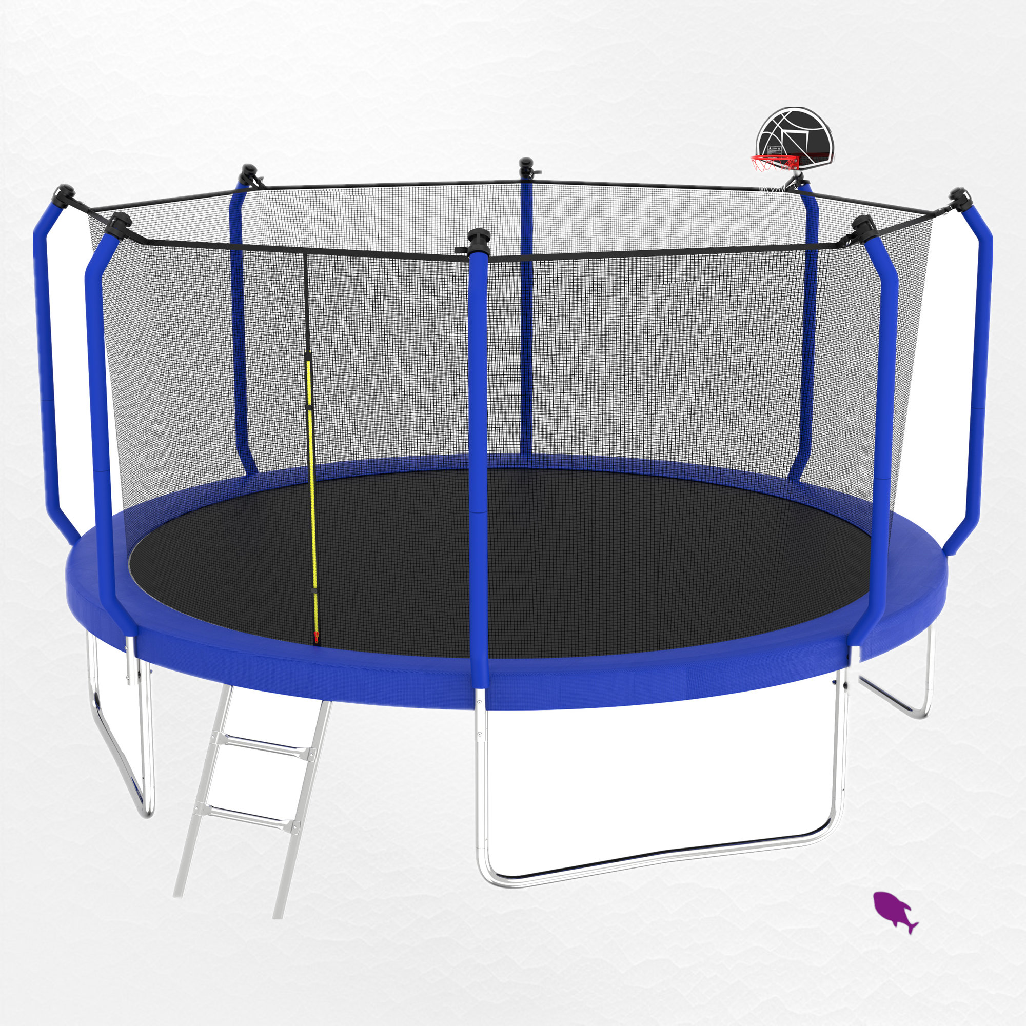 Modern Luxe Furniture 12' Round Backyard Trampoline with Safety ...