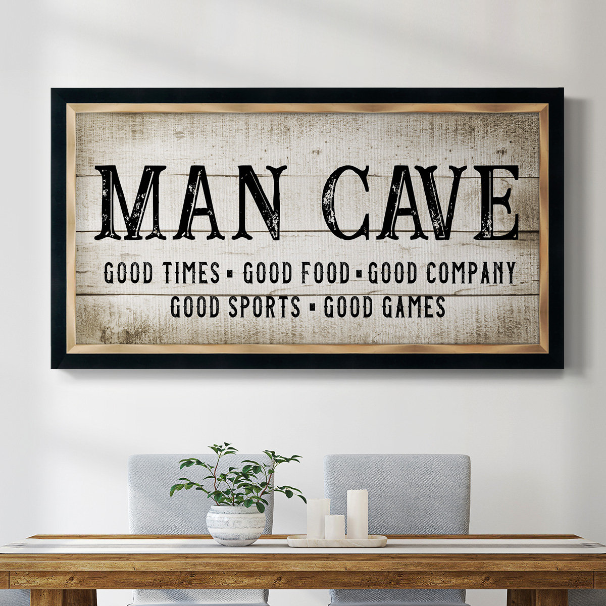 Trinx Man Cave Good Times - Single Picture Frame Print on Canvas ...