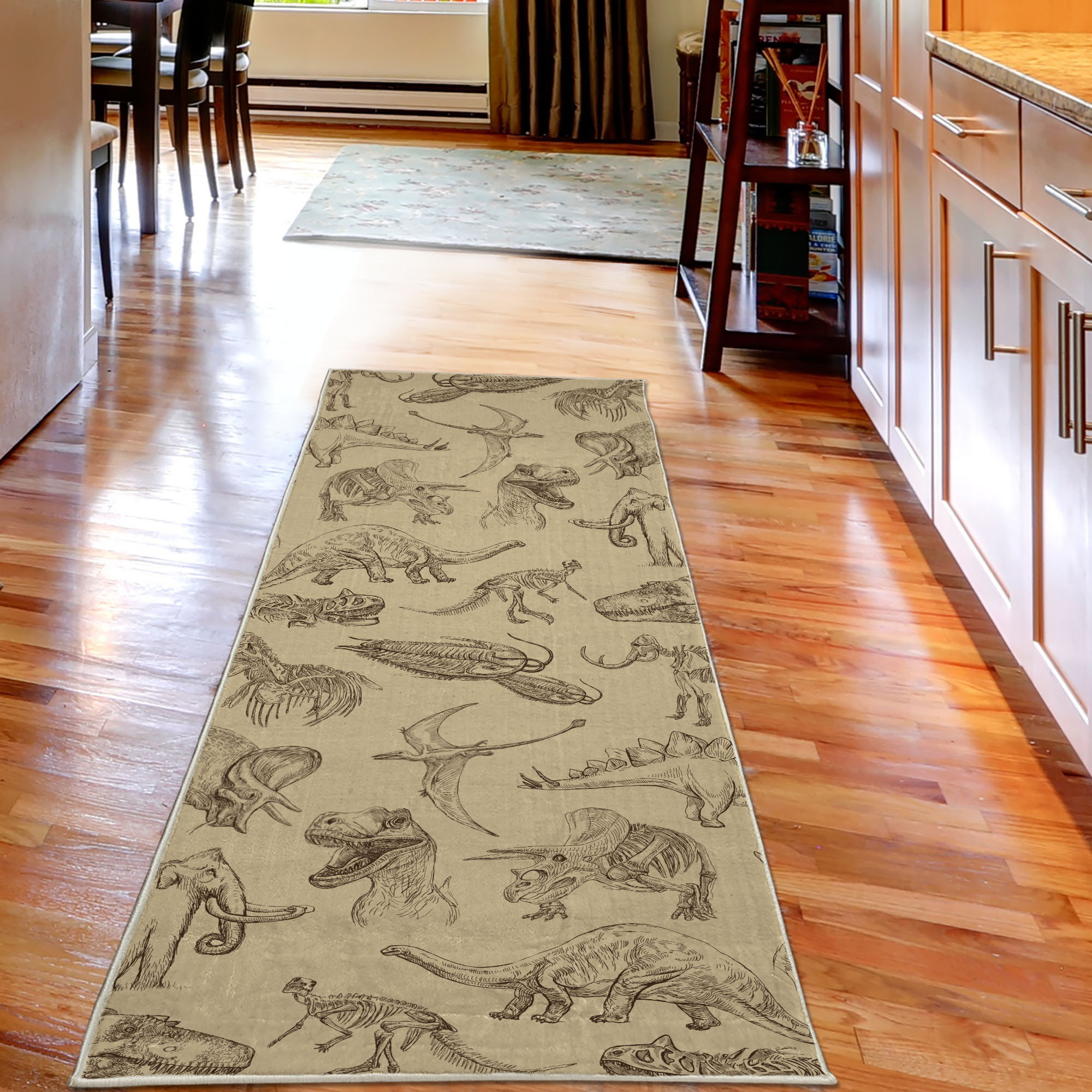 Zoomie Kids Jurassic Decorative Rug, Arrangement Of Various Dinosaurs ...