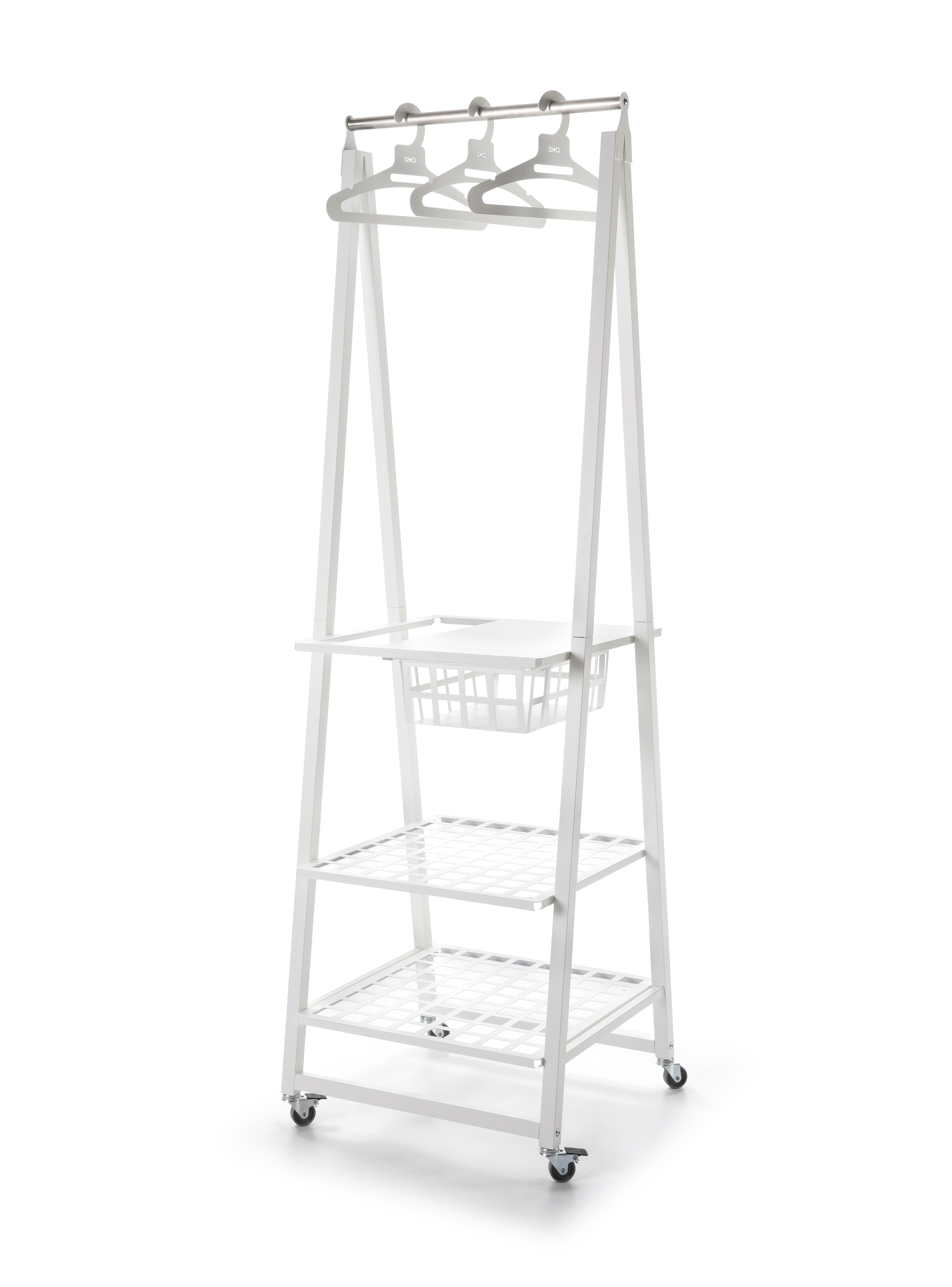 Rebrilliant Metal Rolling Clothes Rack, White, Urban | Wayfair