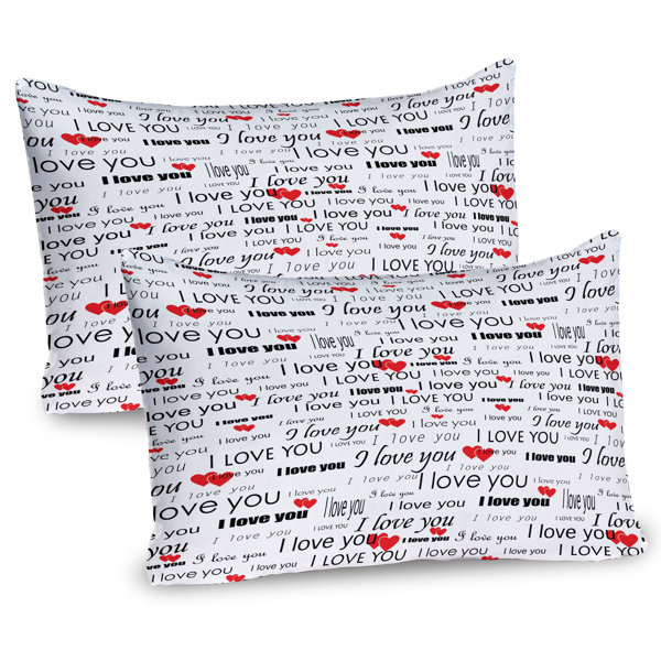 Ambesonne Romantic Pillow Sham 2 Pack Romance Couple Love Vermilion ...