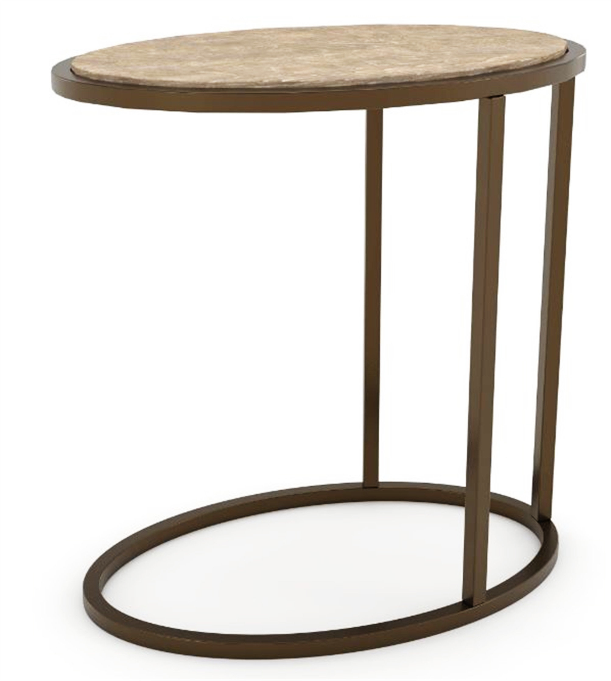 Latitude Run® Metal/Wood Top Chairside Table - Toffee | Wayfair