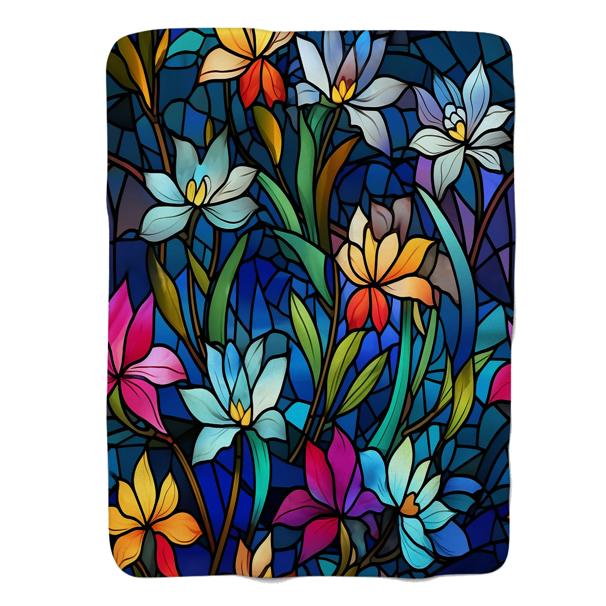 MentionedYou Stained Glass Meadow Blooms - 1 Piece Premium Blanket ...