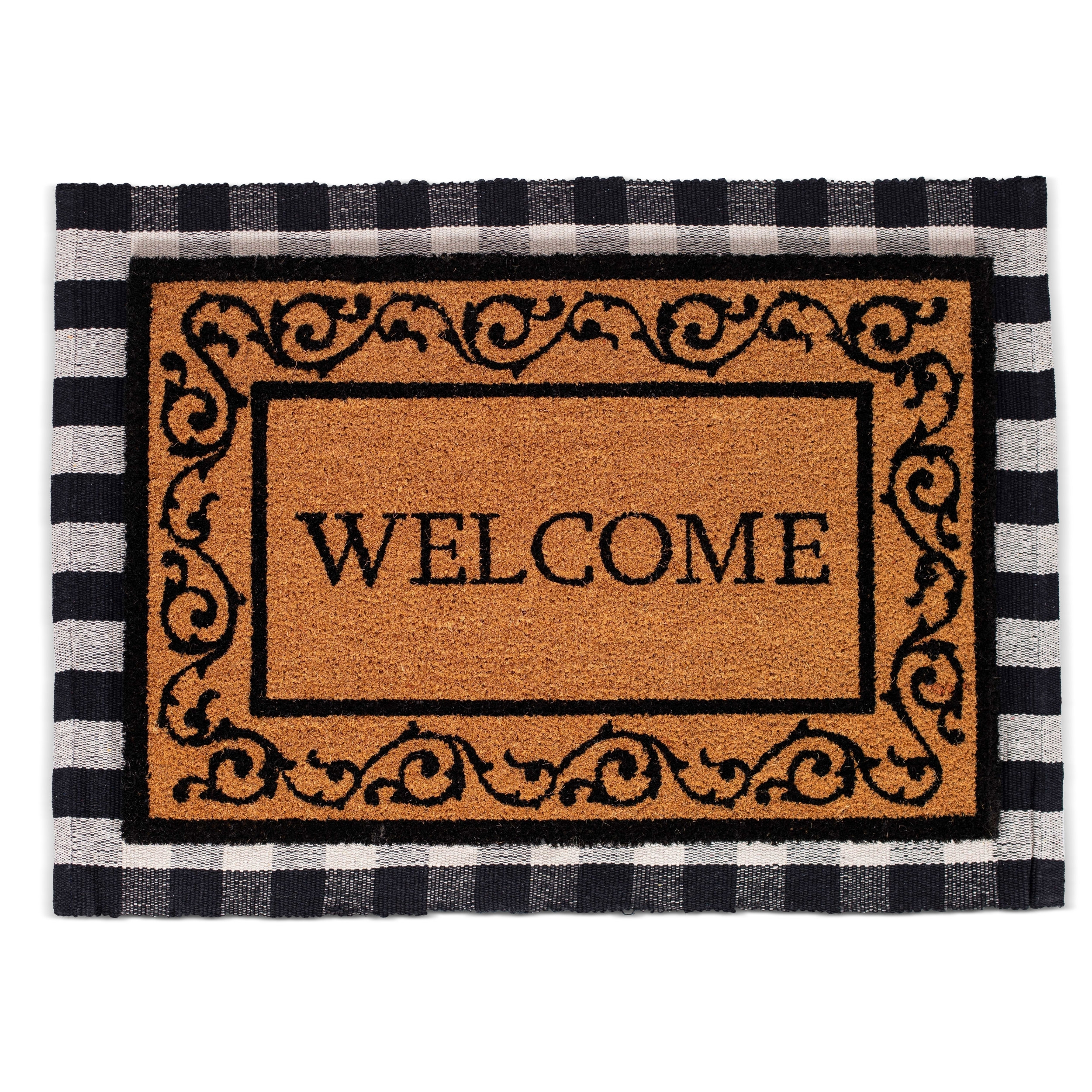 BirdRock Home Layered Welcome Mats - Standard Welcome Mat - Natural ...