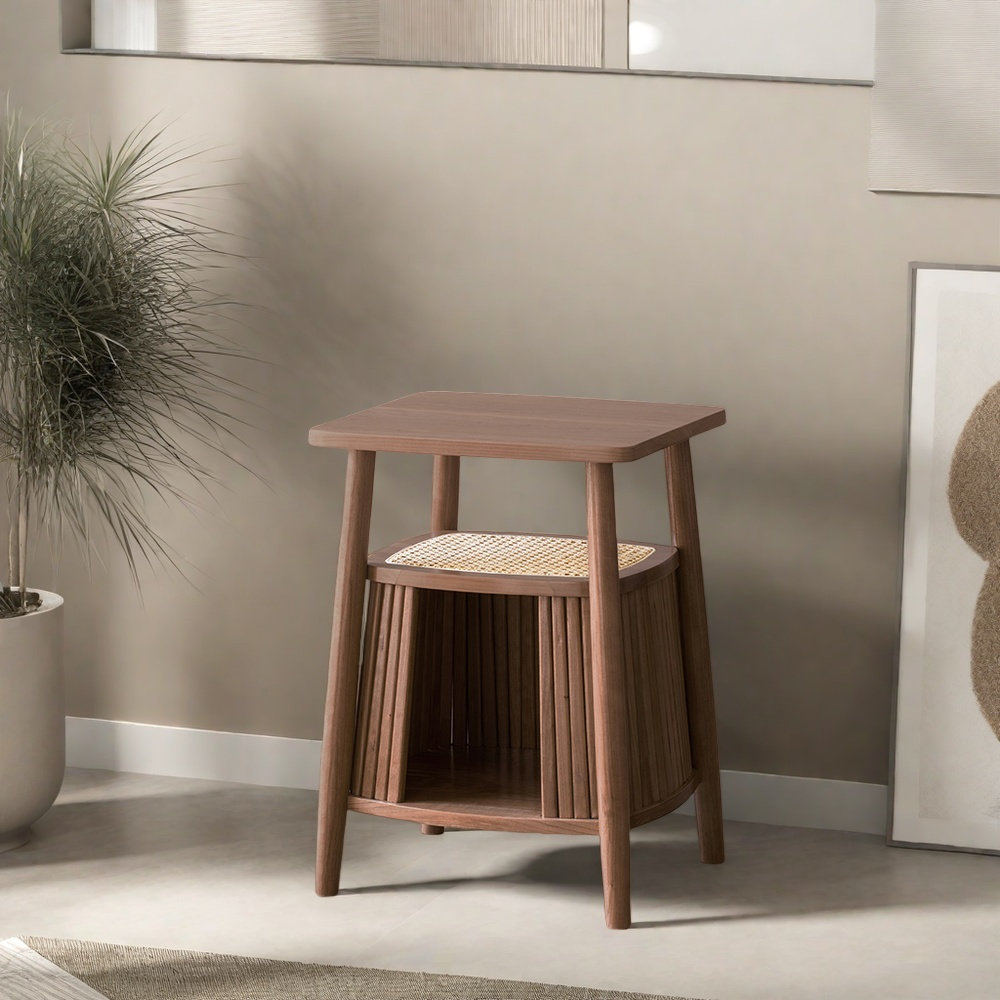 AWORET Solid Walnut Cat House Side Table | Wayfair