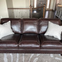 Lark Manor Ellard Genuine Leather Rolled Arm Sofa & Reviews | Wayfair