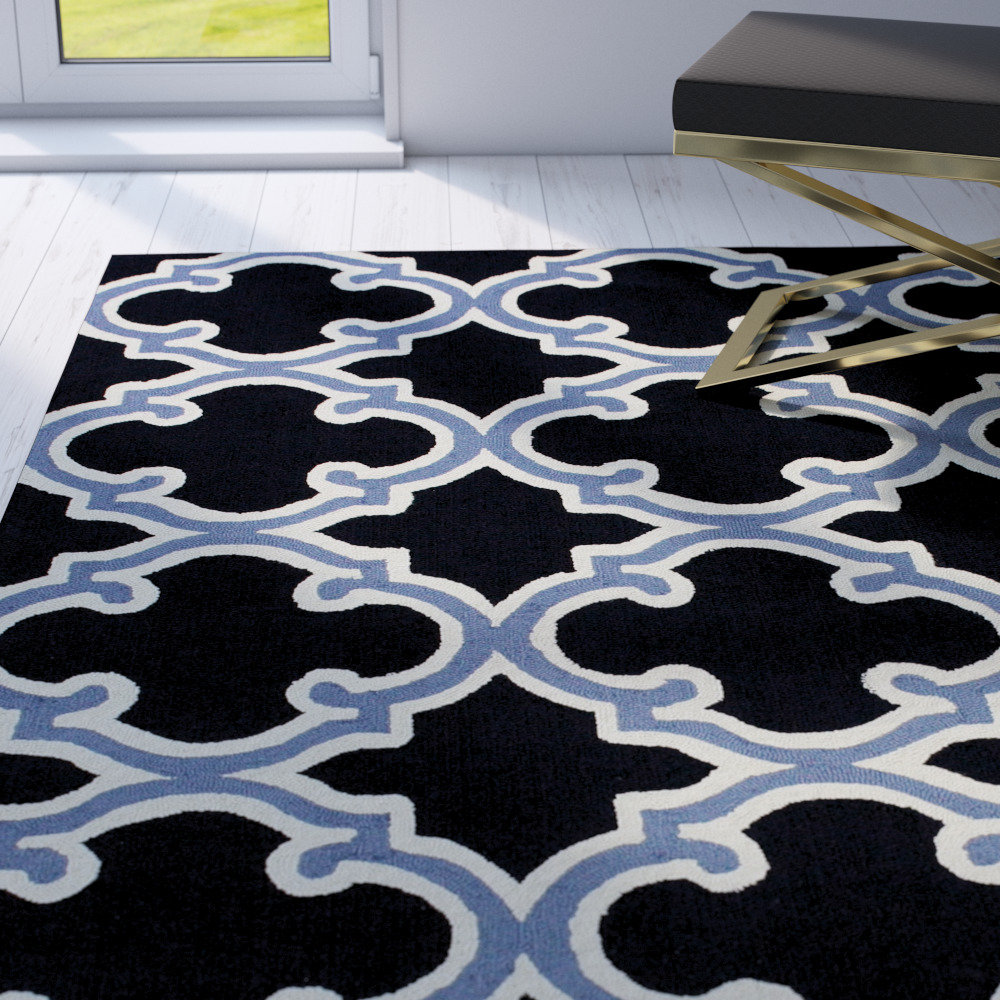 Mercer41 Bodmin Navy/White Area Rug | Wayfair