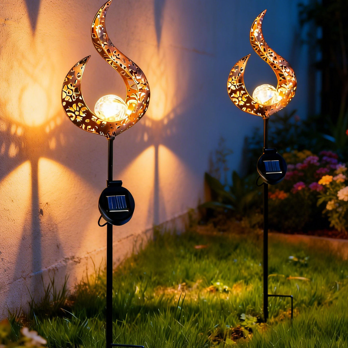 Aptoco Outdoor Solar Garden Lights Waterproof Integrated LED Pathway ...