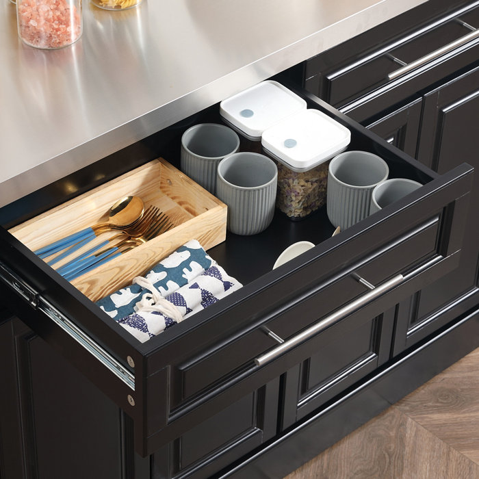 HomCom Metal Kitchen Island & Reviews | Wayfair