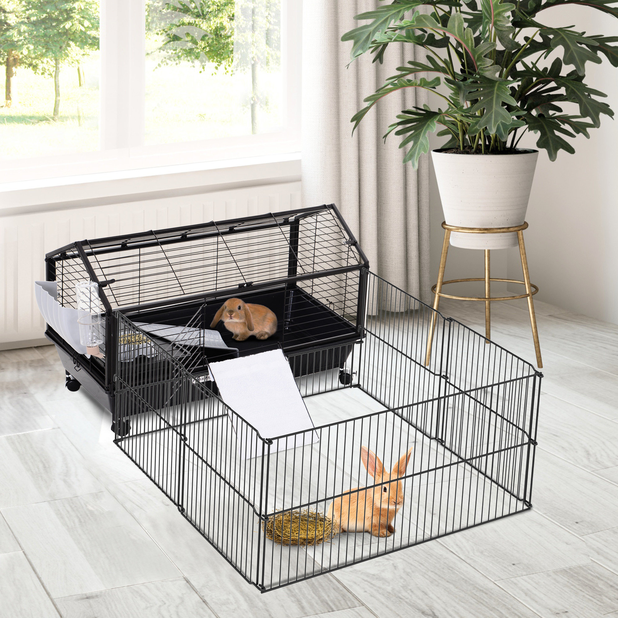 Ophelia & Co. Small Animal Playpen Cage, 35" L With Rolling Caster ...