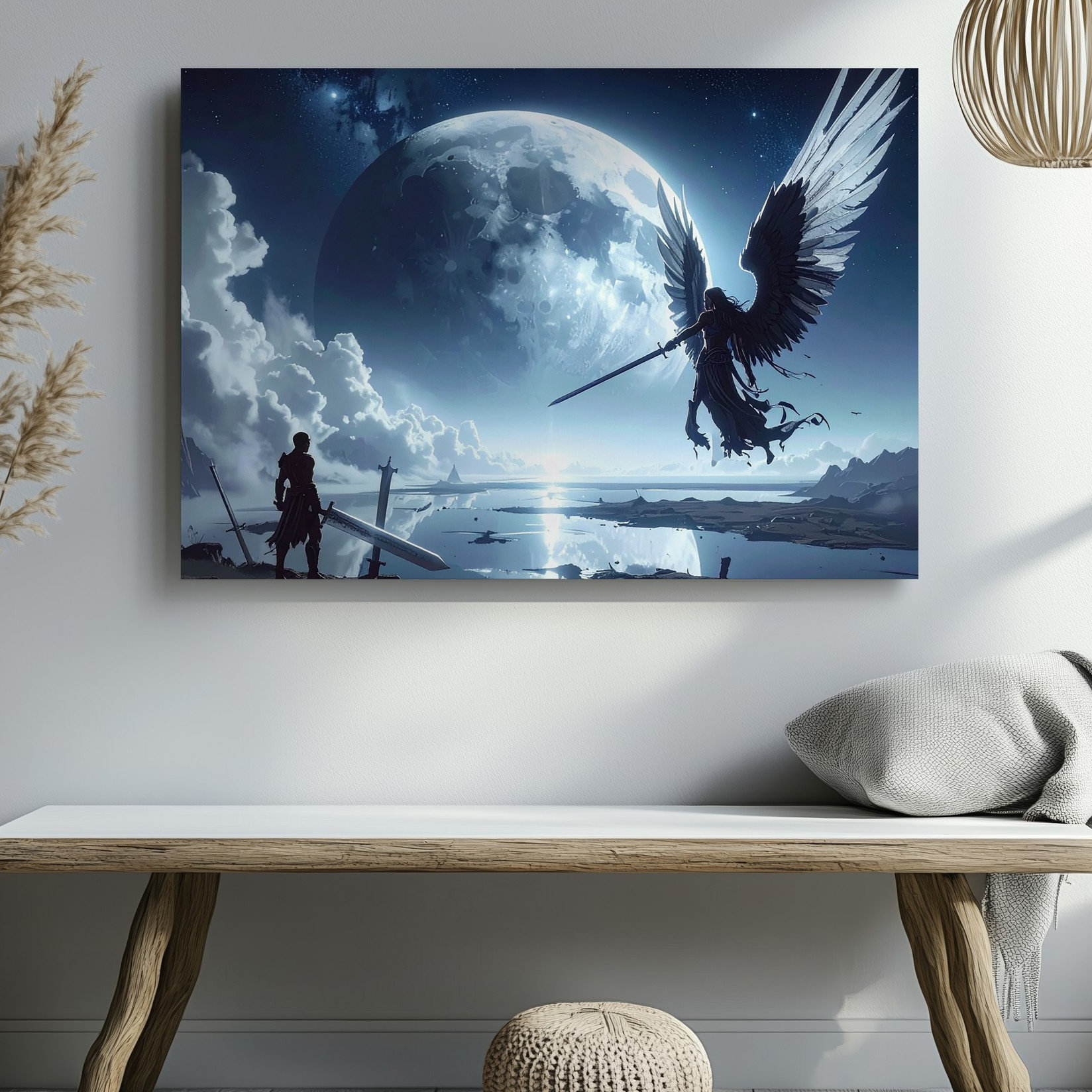 Dakota Fields Wall Art Canvas Epic Duel Under The Moon Canvascelestial ...