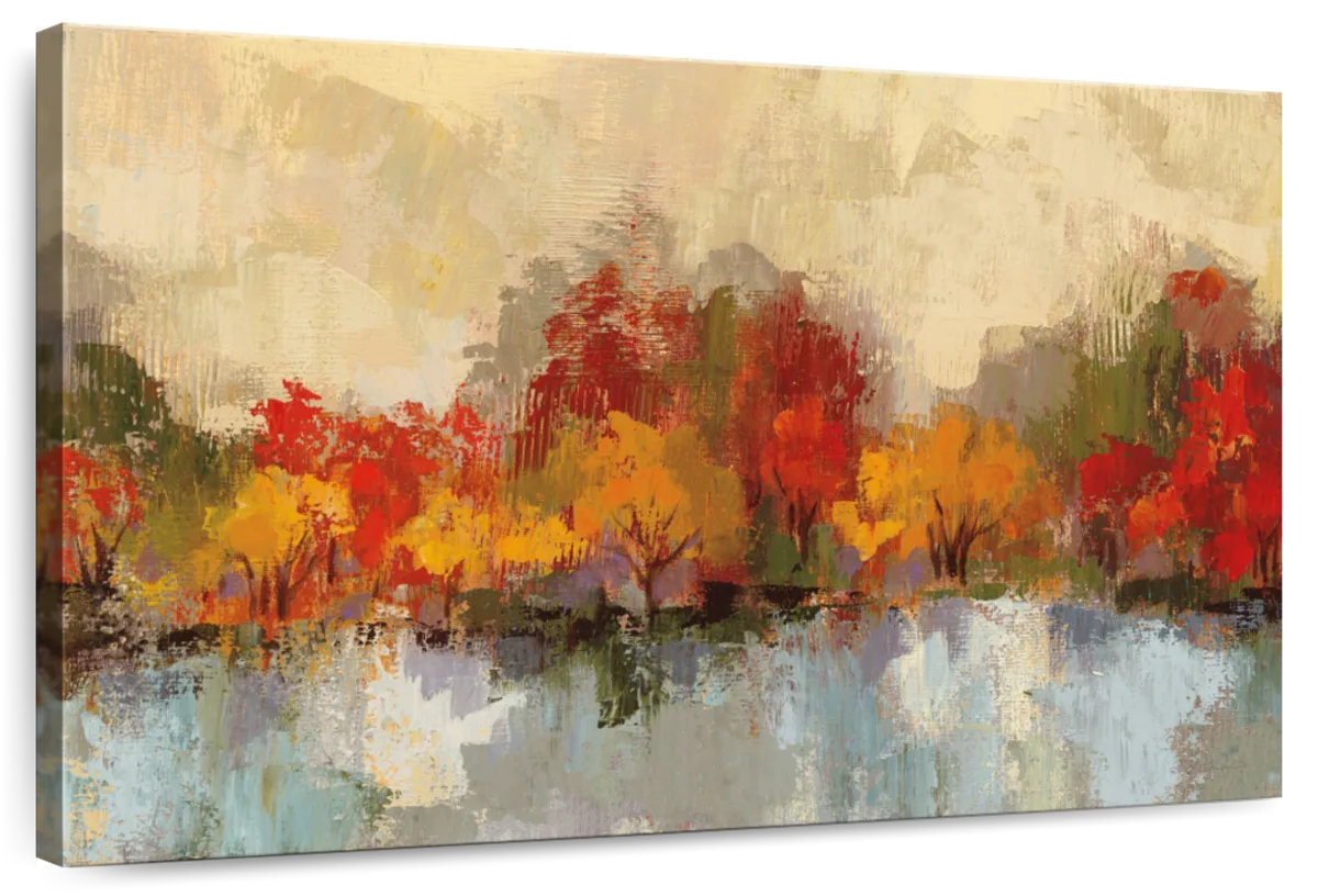 Wade Logan® Avery Autumn River Reflection | Wayfair