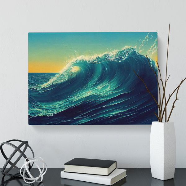 House of Hampton Desirable Ocean Wave - Wrapped Canvas Graphic Art ...