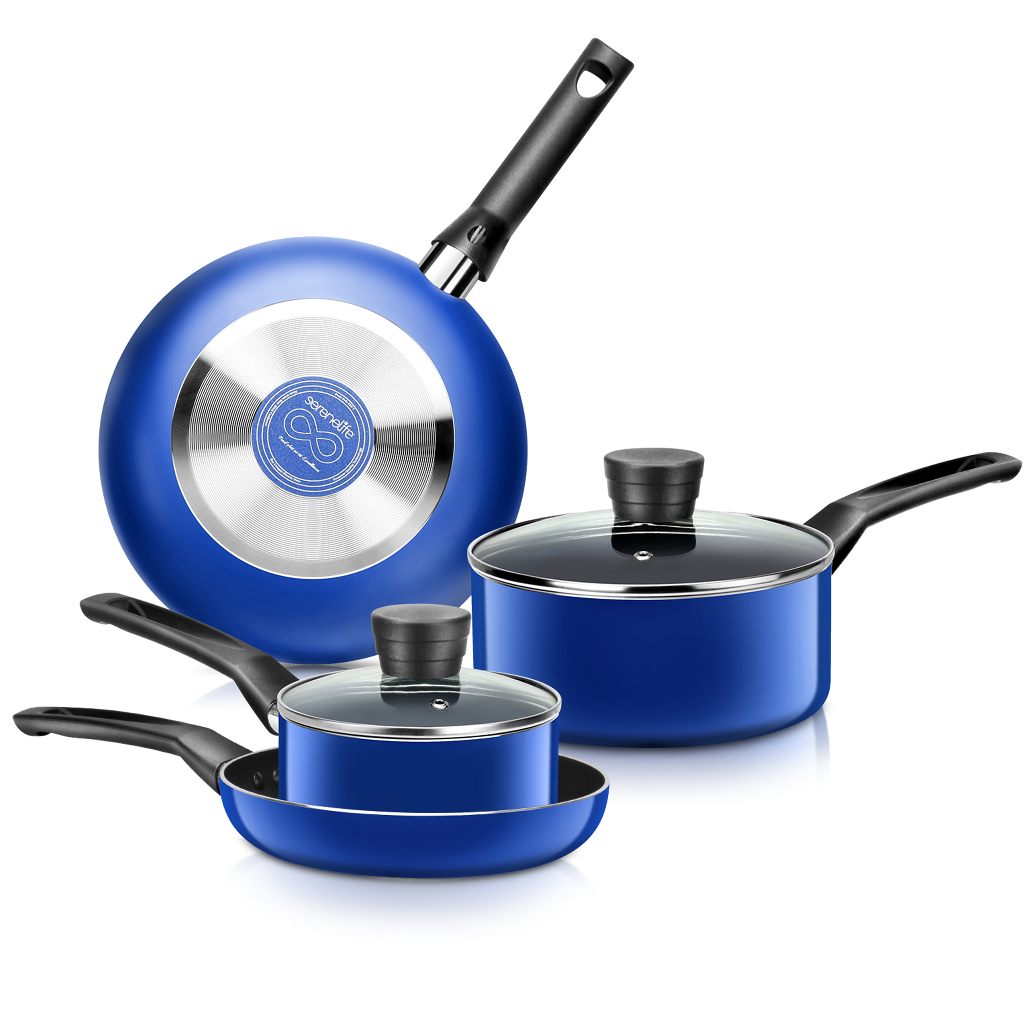 SereneLife 6 Piece Aluminum Non Stick Cookware Set | Wayfair