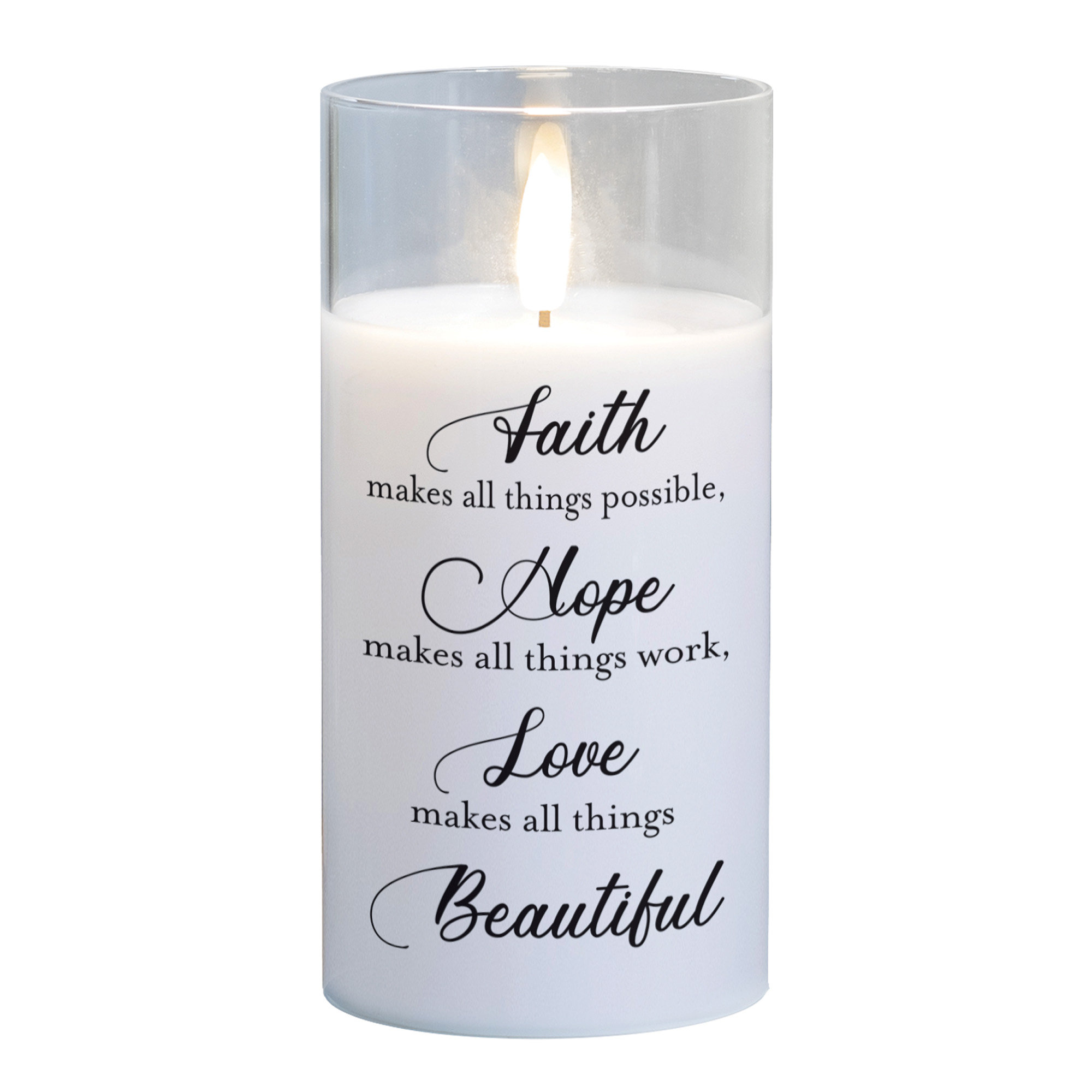 Trinx Faith Makes All Things LED Candle | Wayfair