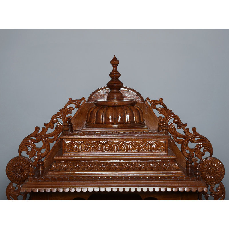 Exotic India 38" Large Designer Teakwood Temple | Wooden Puja Mandir ...