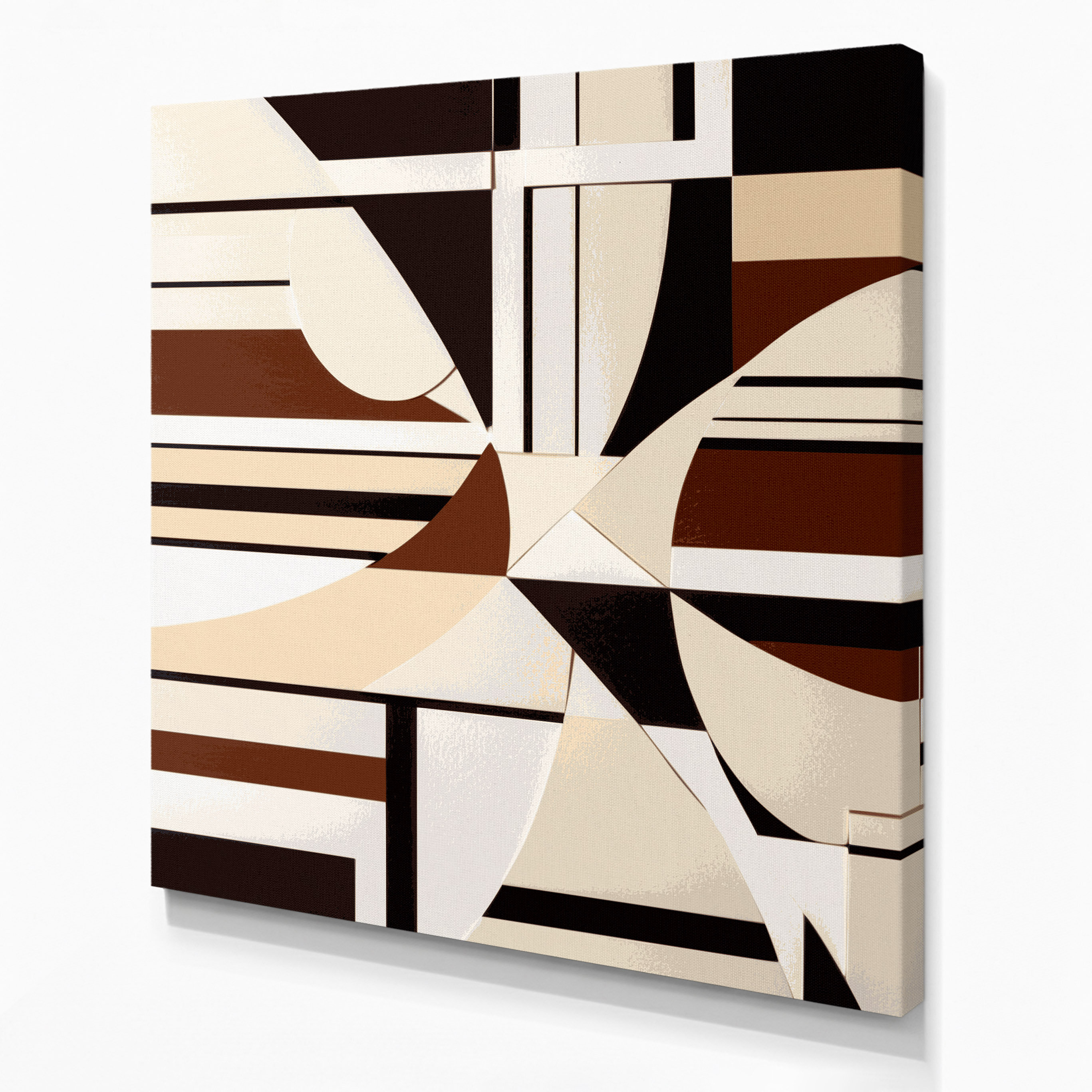 Bay Isle Home™ Hard Edge 48 Beige Canvas Wall Art | Wayfair