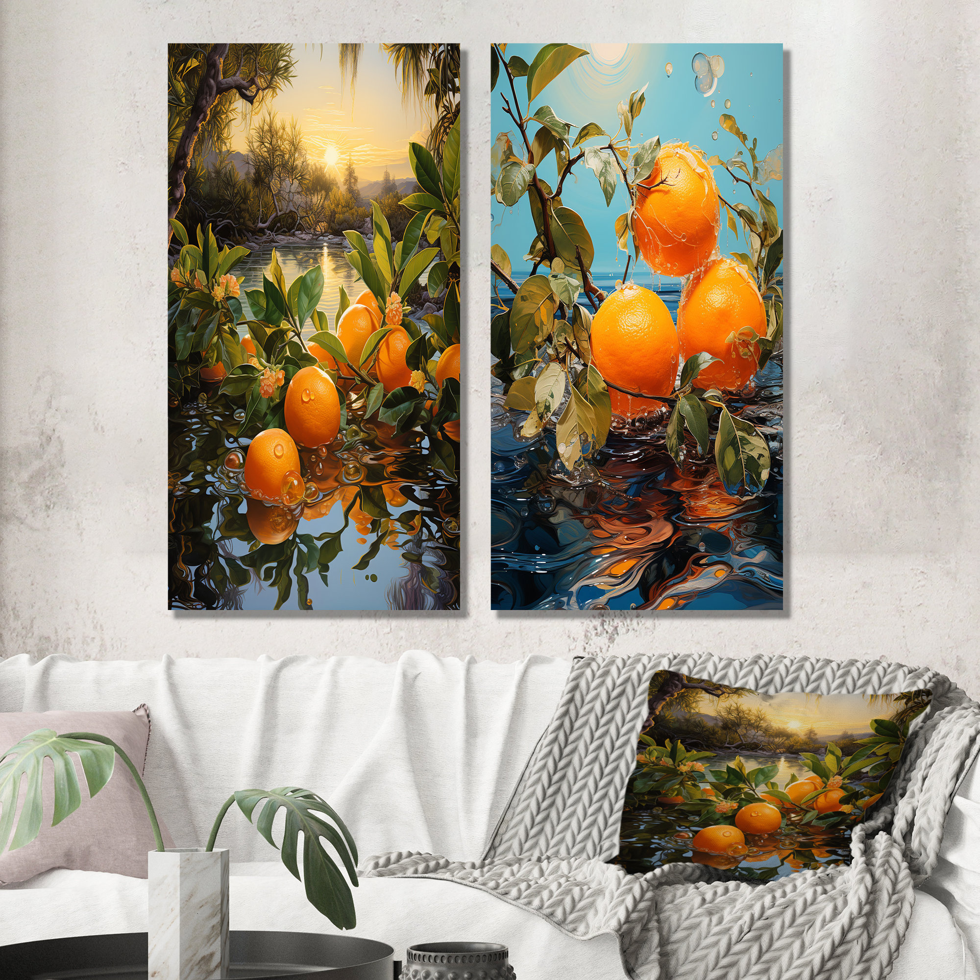 Gracie Oaks Sunset Sienna Tangerine Twilight - Fruits Canvas Art Print ...