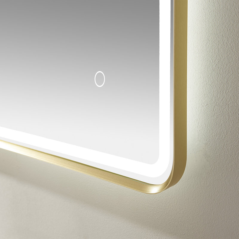 Mercury Row® Ortegon Metal Rectangle LED Wall Mirror & Reviews | Wayfair
