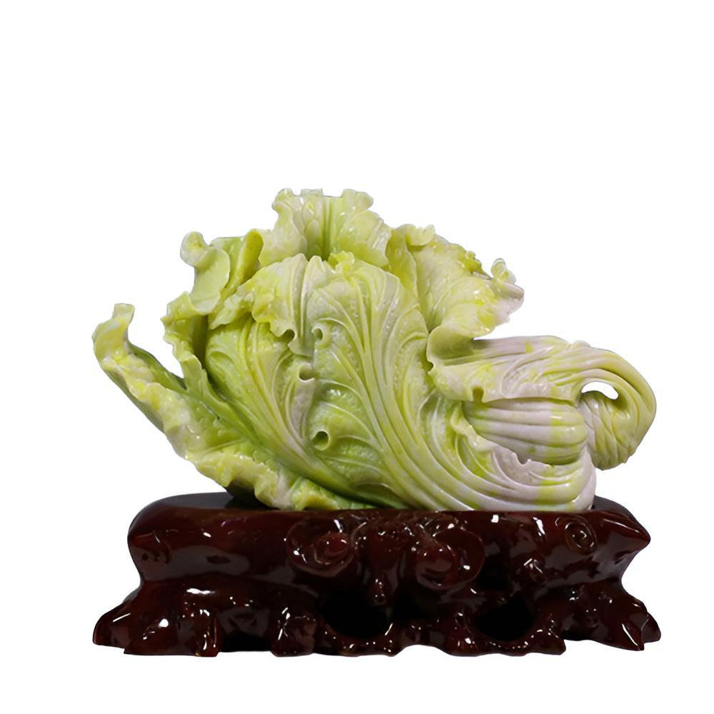 longxinlong Natural Jade Cabbage Sculpture: Exquisite Stone Carving For ...