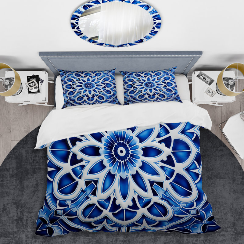 moroccan bedding blue