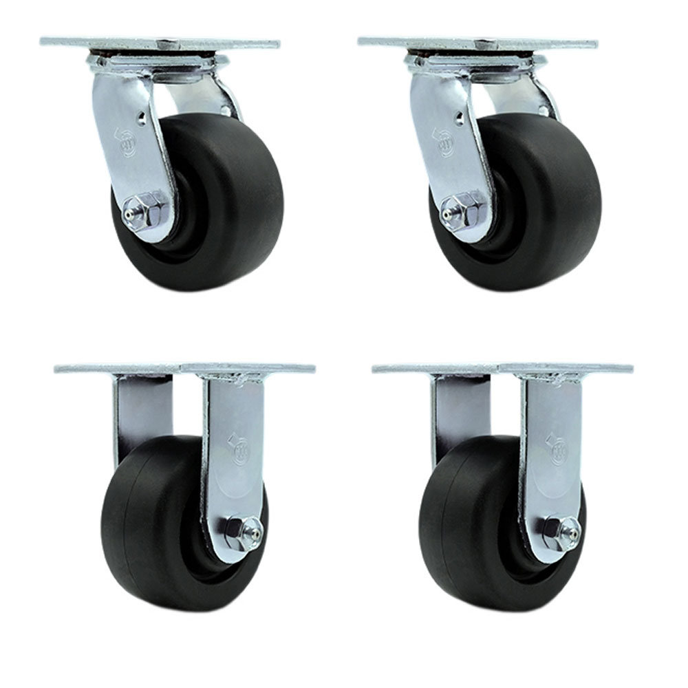 Service Caster 4 Piece Polyolefin Caster Set with Roller Bearing 2 ...