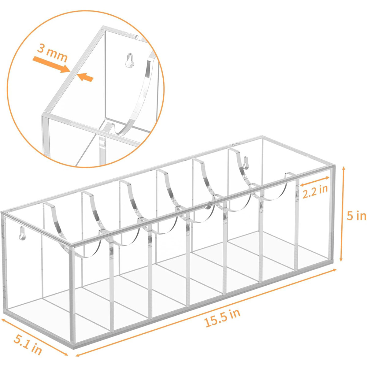 Rebrilliant Belt Organizer, Acrylic Belt Storage For Closet With Dust ...