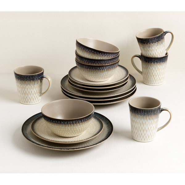 Lorren Home Trends 16 Piece Dinnerware Set, Service for 4 & Reviews ...