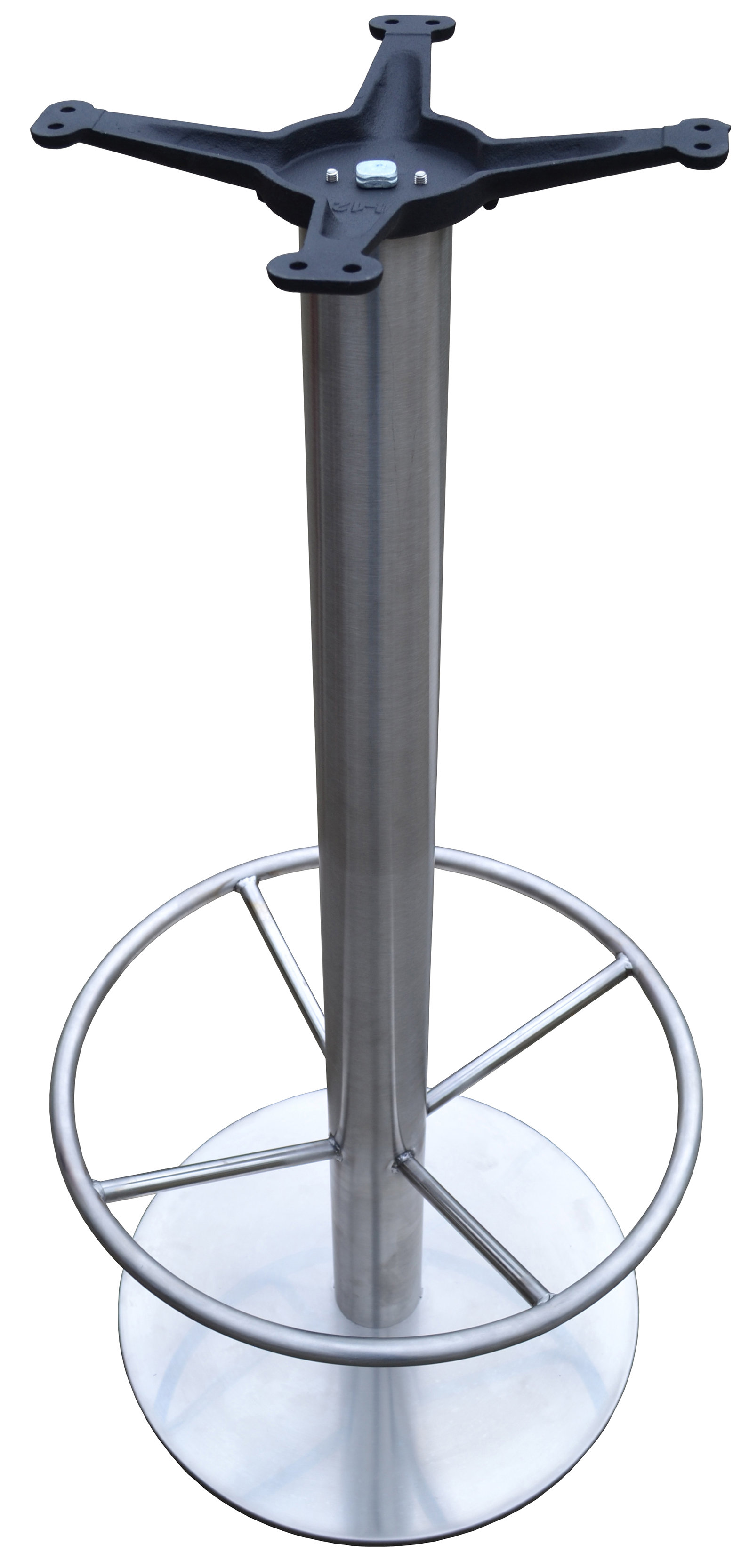 JI Bases 18" Stainless Steel Bar Height Round Base with Footring ...
