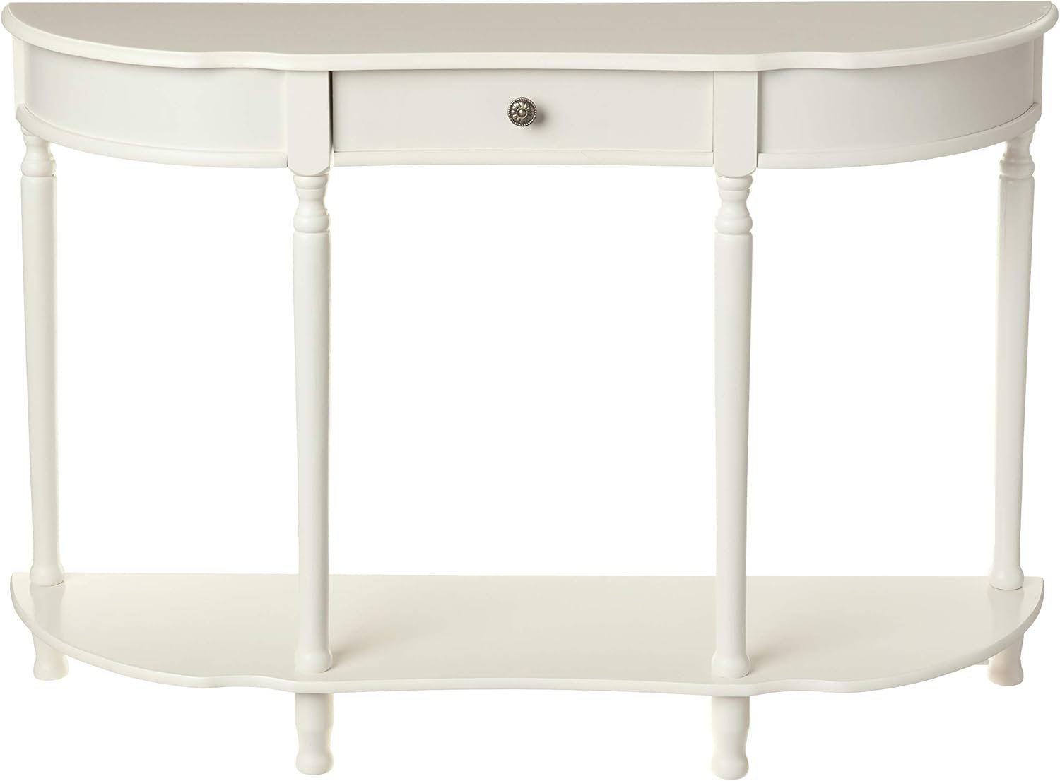 Canora Grey Console demi-ronde avec tiroir et tablette inférieure ...