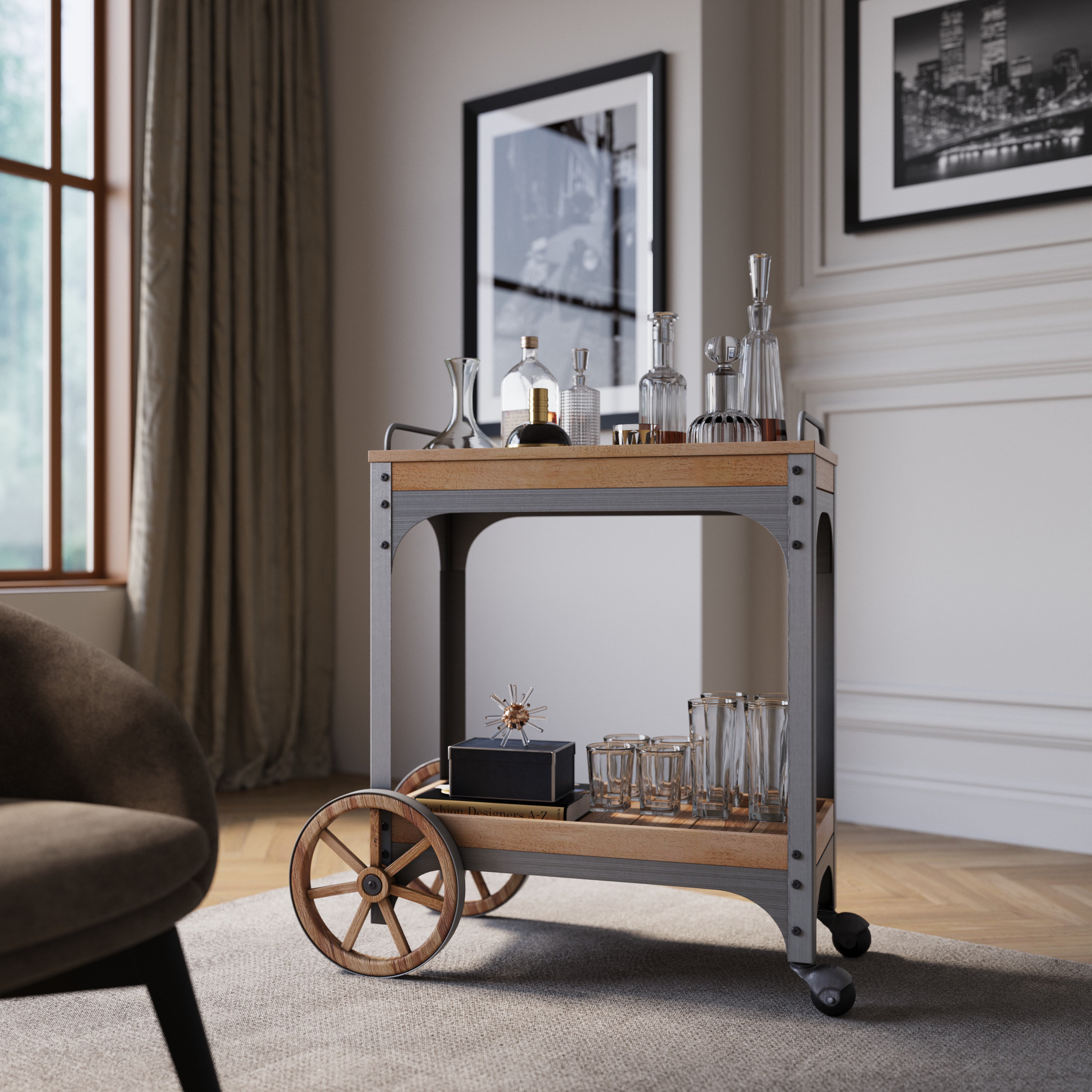 Trent Austin Design® The Entertainer Bar Serving Cart | Wayfair