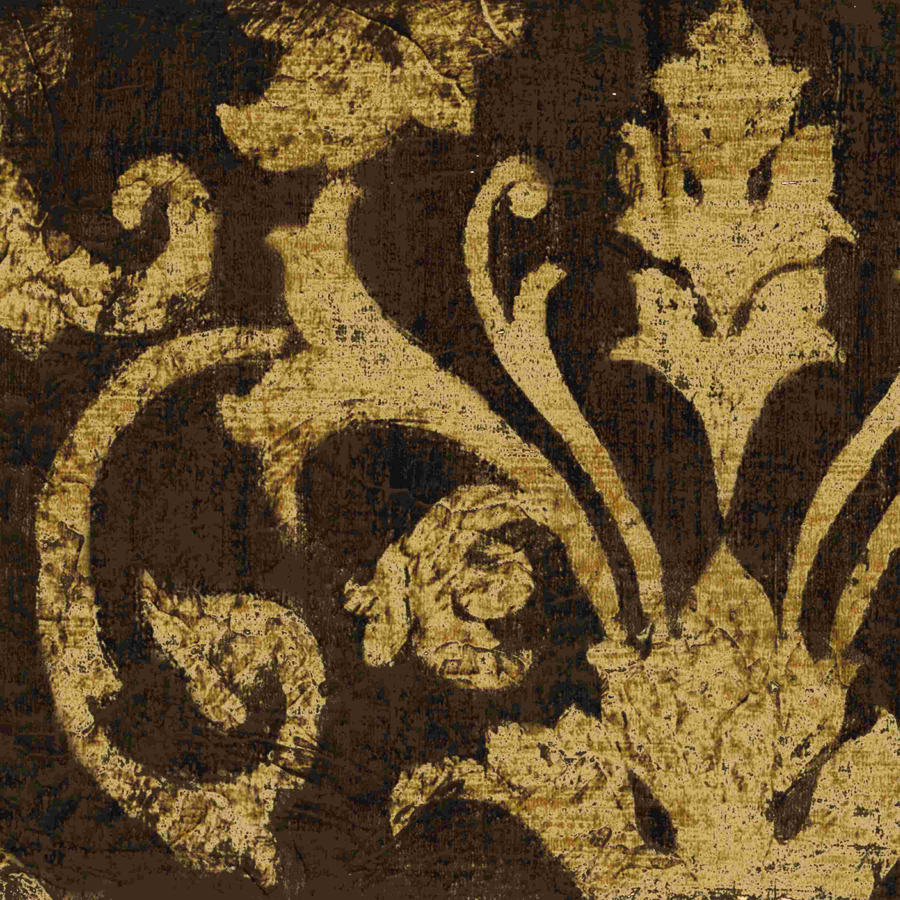 Charlton Home® Brown Damask - Wrapped Canvas Print | Wayfair