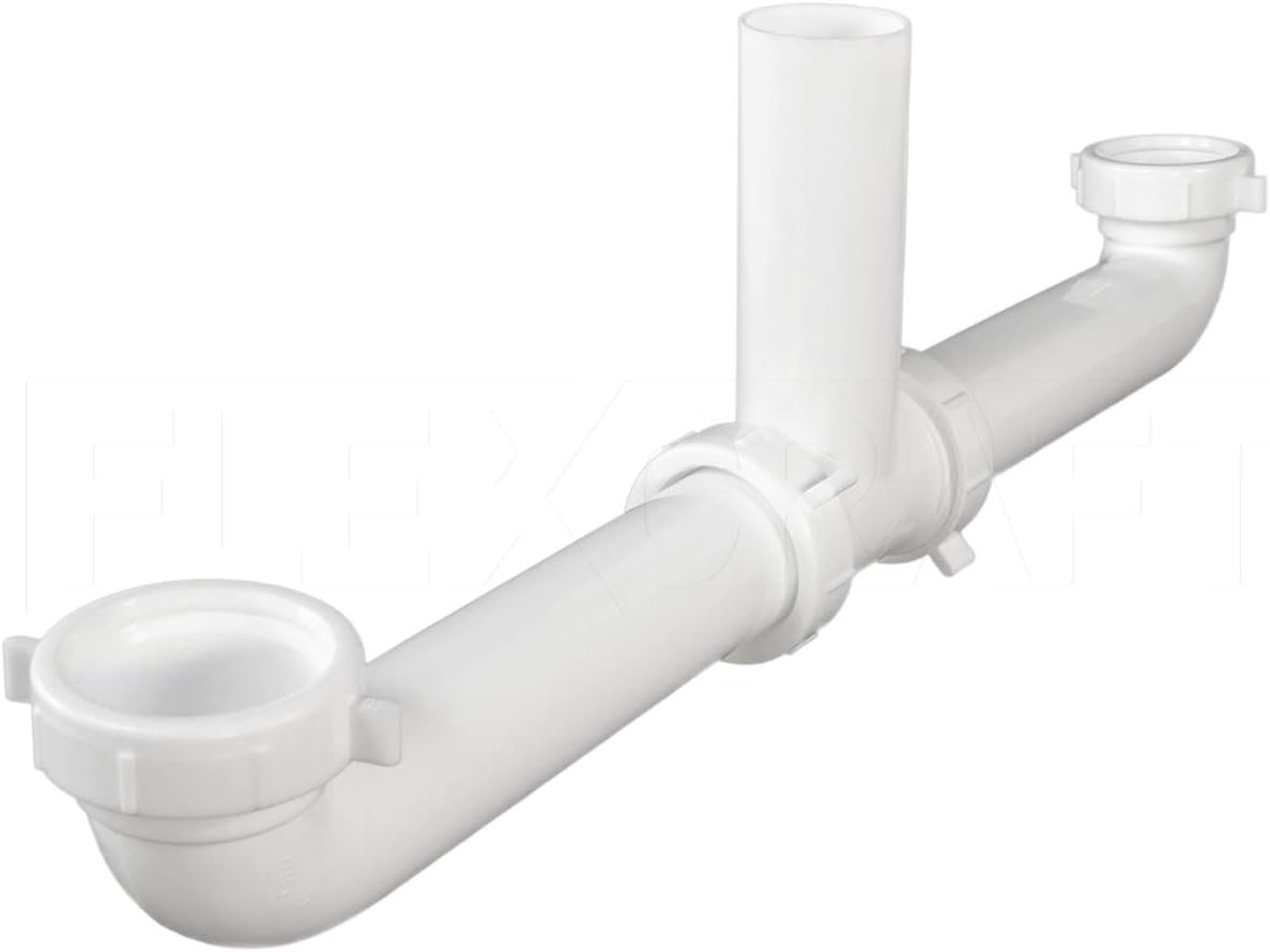 Highcraft Plastic Center Waste Outlet with Baffle Tee 1-1/2" Center ...