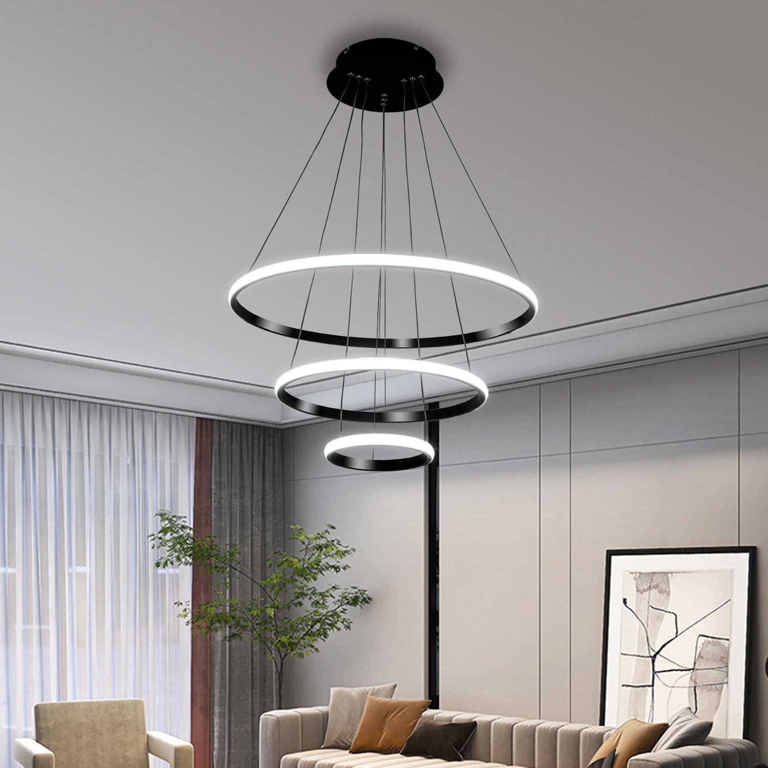 Wrought Studio Dimmable LED Pendant Light Dining Room 86W LED Modern ...