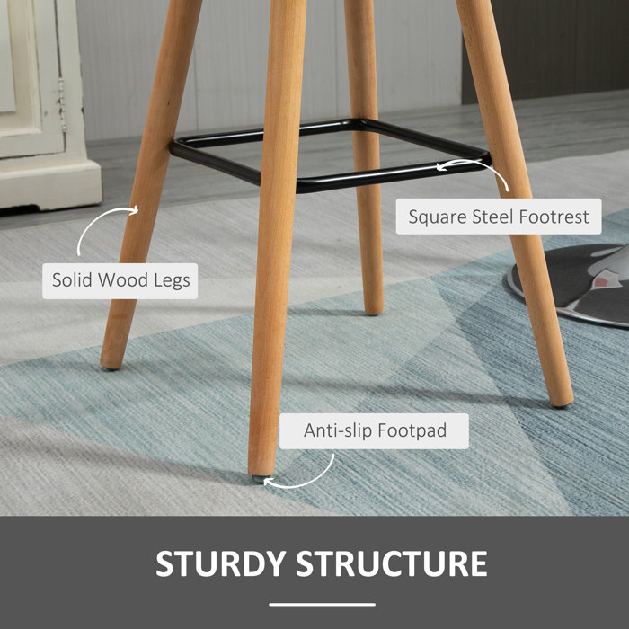 Corrigan Studio® Modern Bar Stools Set Of 2, 38" Upholstered Kitchen ...