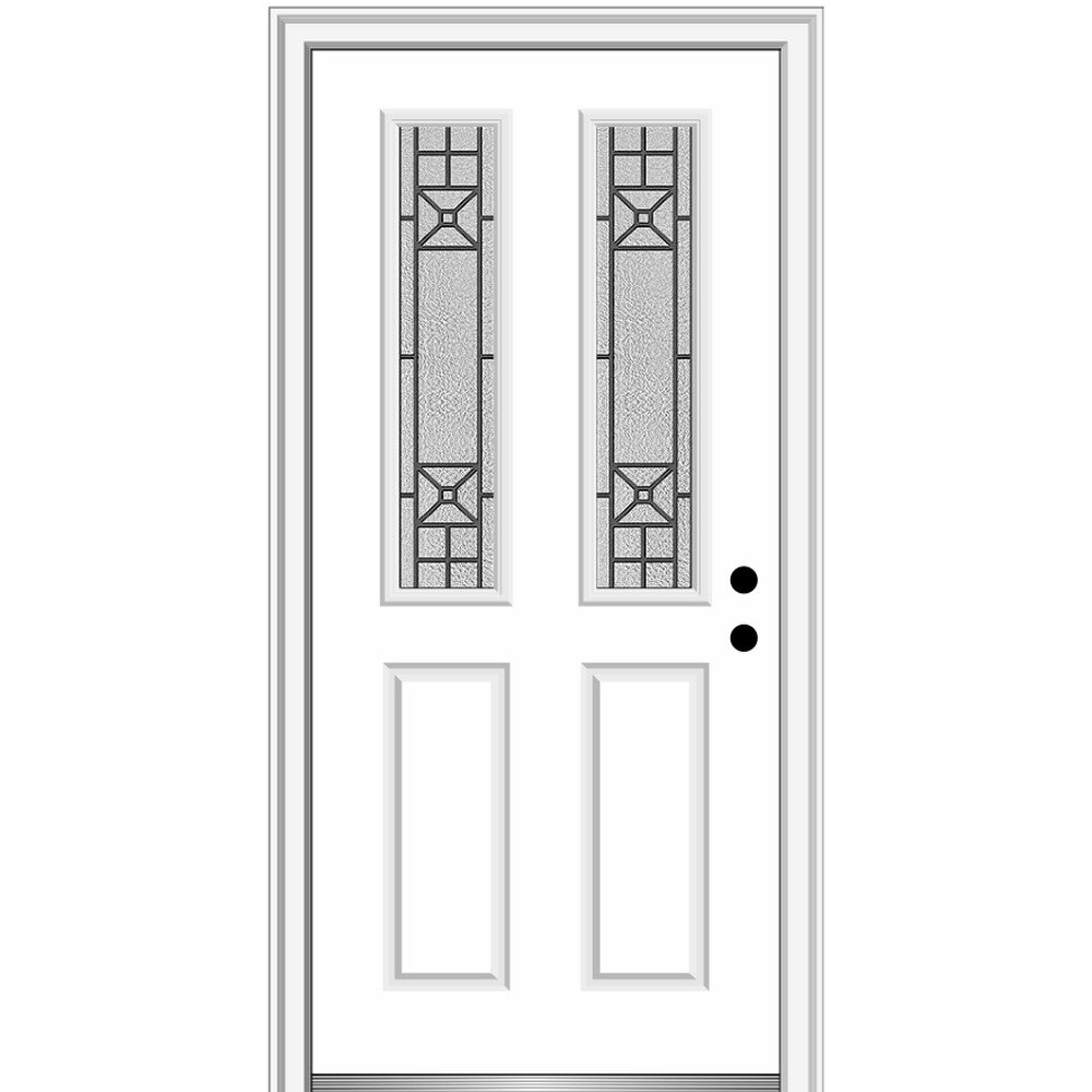 MMI DOOR Courtyard Unfinished Fiberglass Prehung Front Entry Door | Wayfair