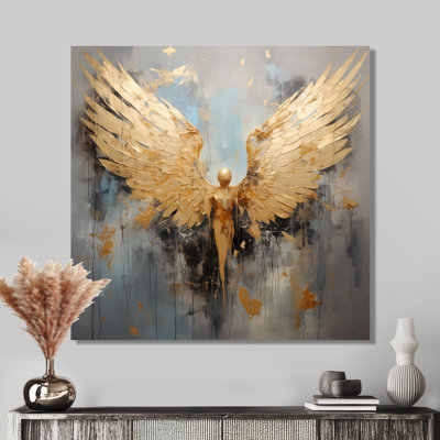 House of Hampton® Angelic Radiance Golden Angel Wings III - Wings Angel ...