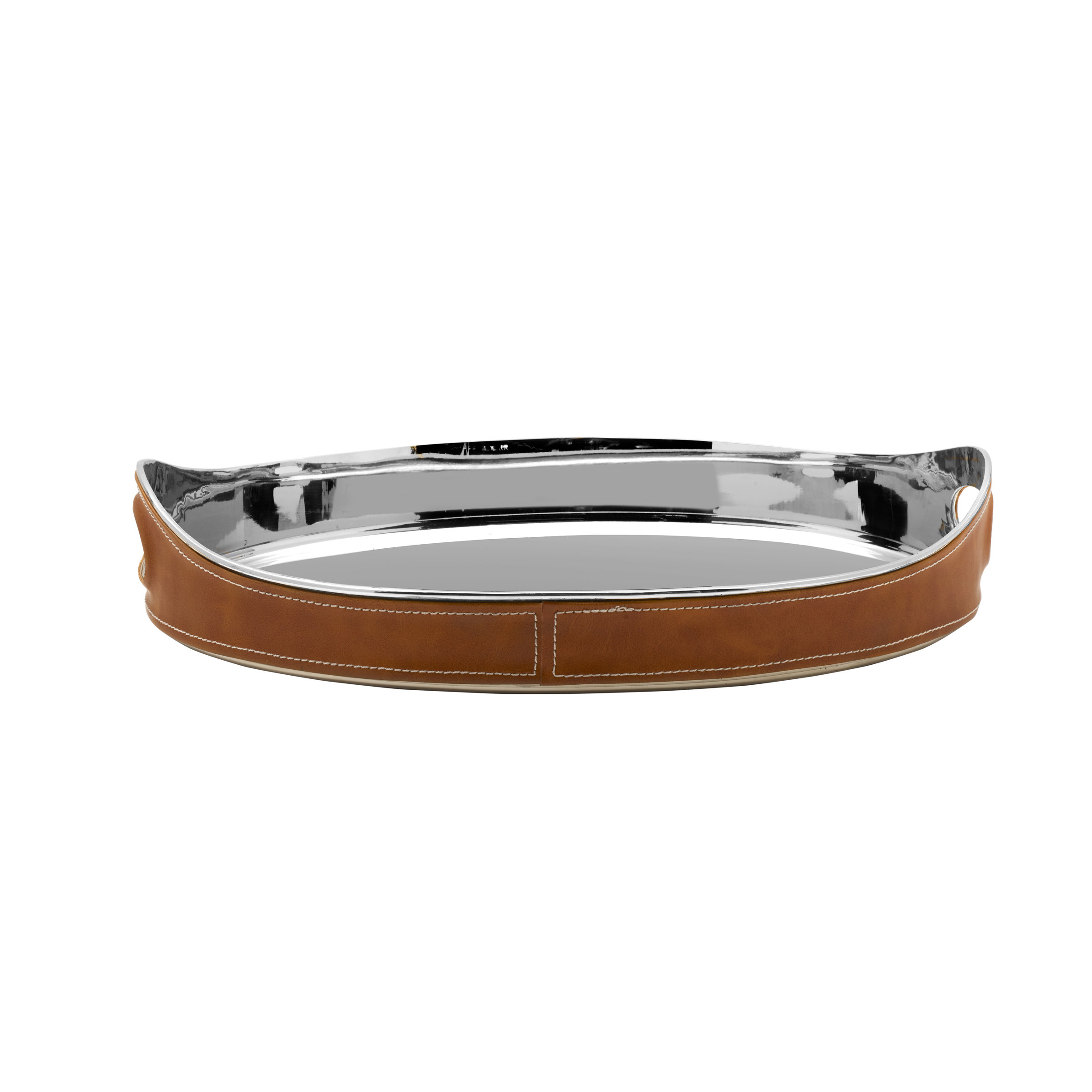 Mikasa Leather Stitched Oval Bar Tray & Reviews | AllModern